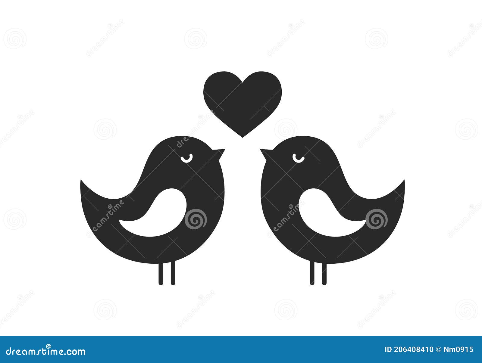 Love Birds with Heart. Love Symbol. Valentines and Love Symbol Stock ...
