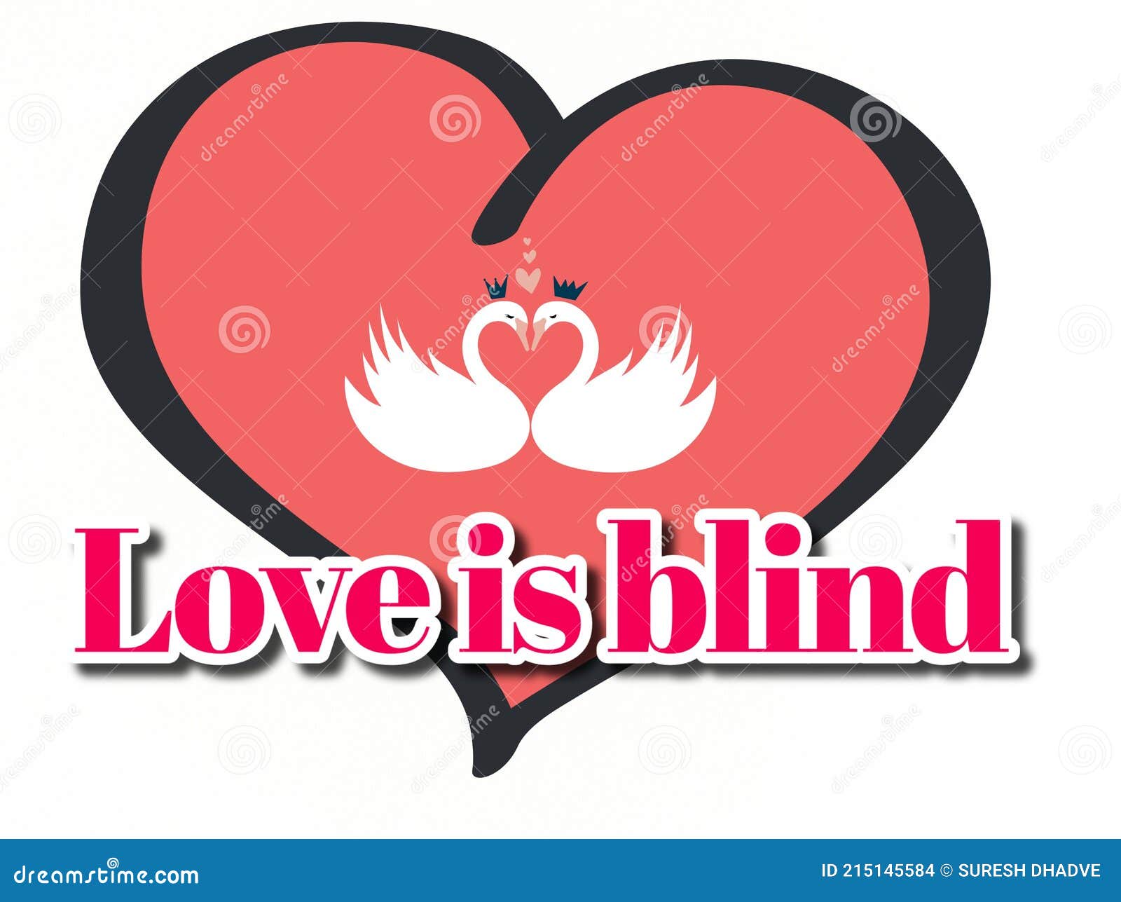 Love is Blind 3d Text Illustration Stock Illustration - Illustration of ...