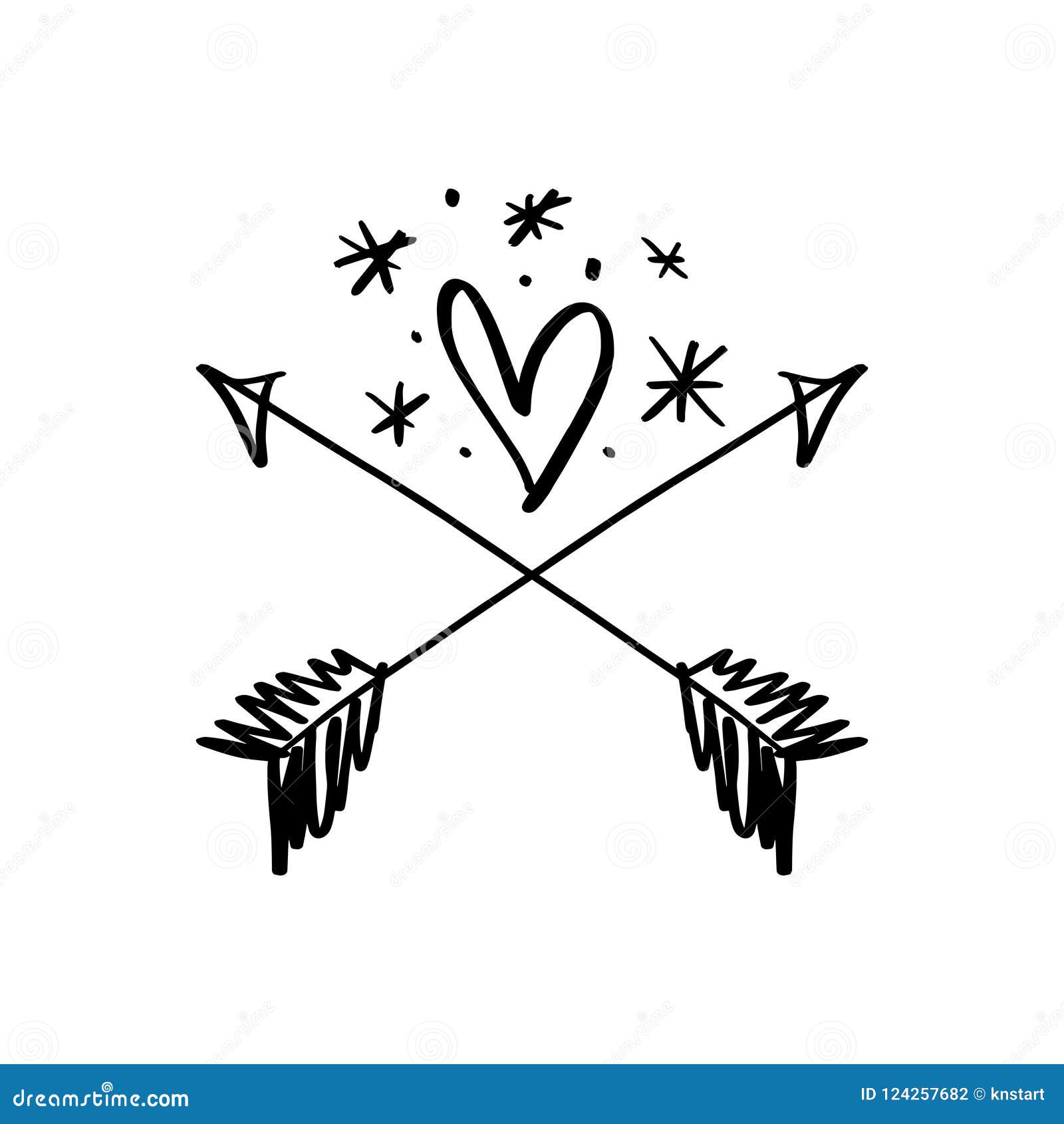 Love Boho Decor Element, Print for Design Stock Illustration ...