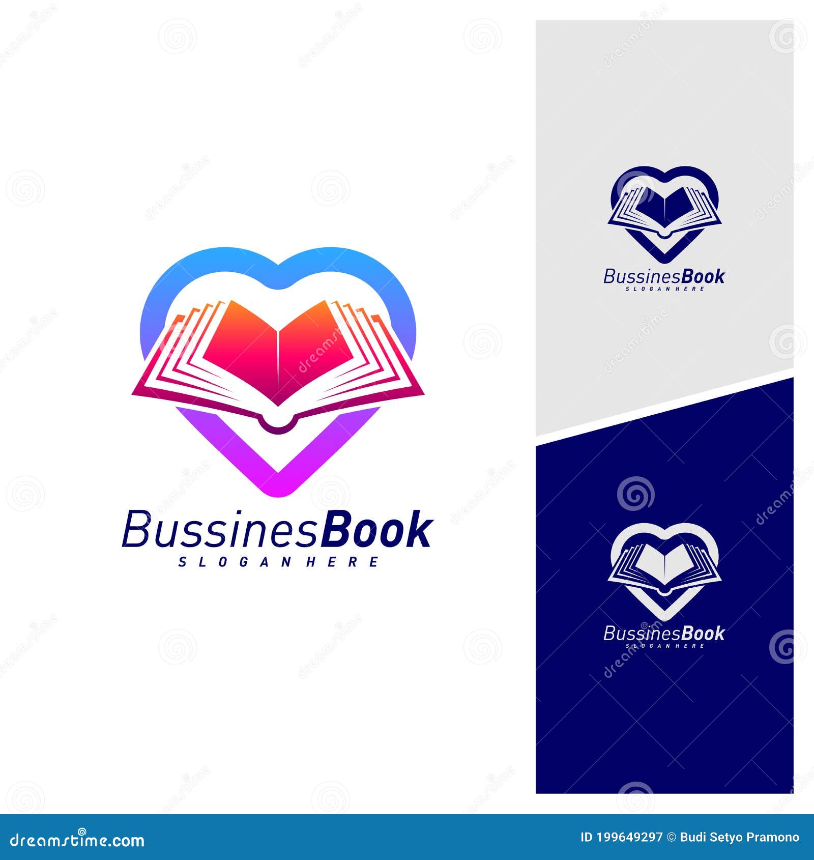 Love Book Logo Design Vector Template, Illustration Book Design Concept ...