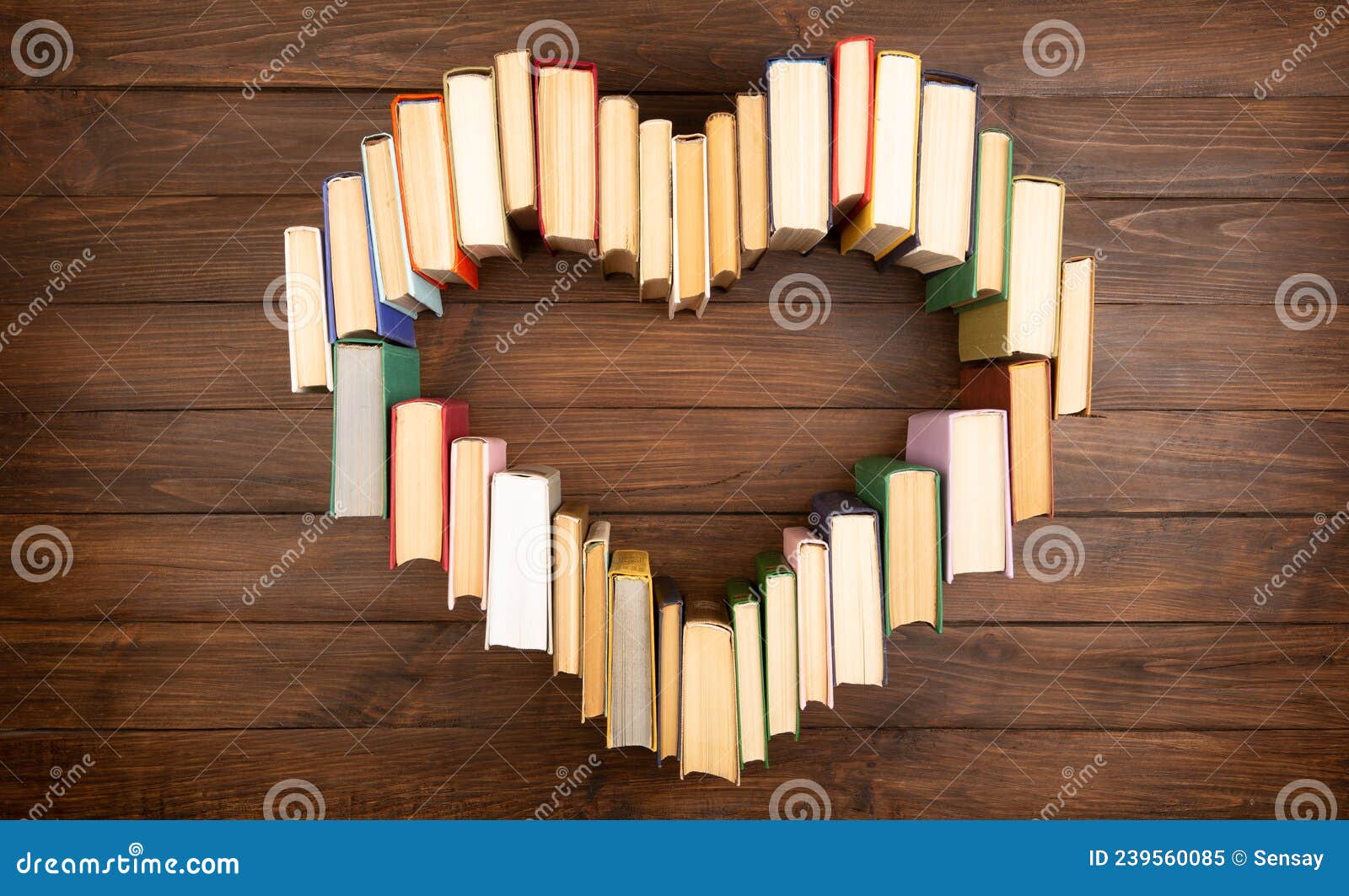 Love of Books Reading. Stack of Books in the Colored Cover Lay on the ...