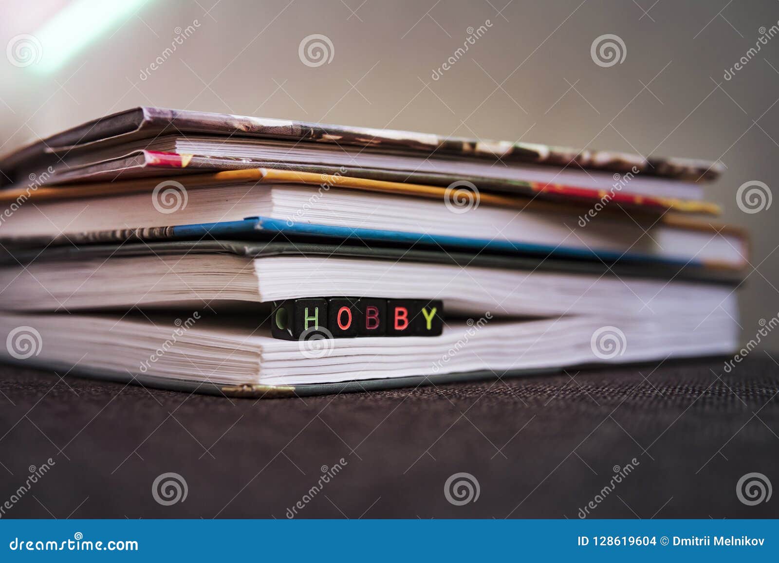 Love of Books, Reading. Stack of Books in the Colored Cover Lay on the ...