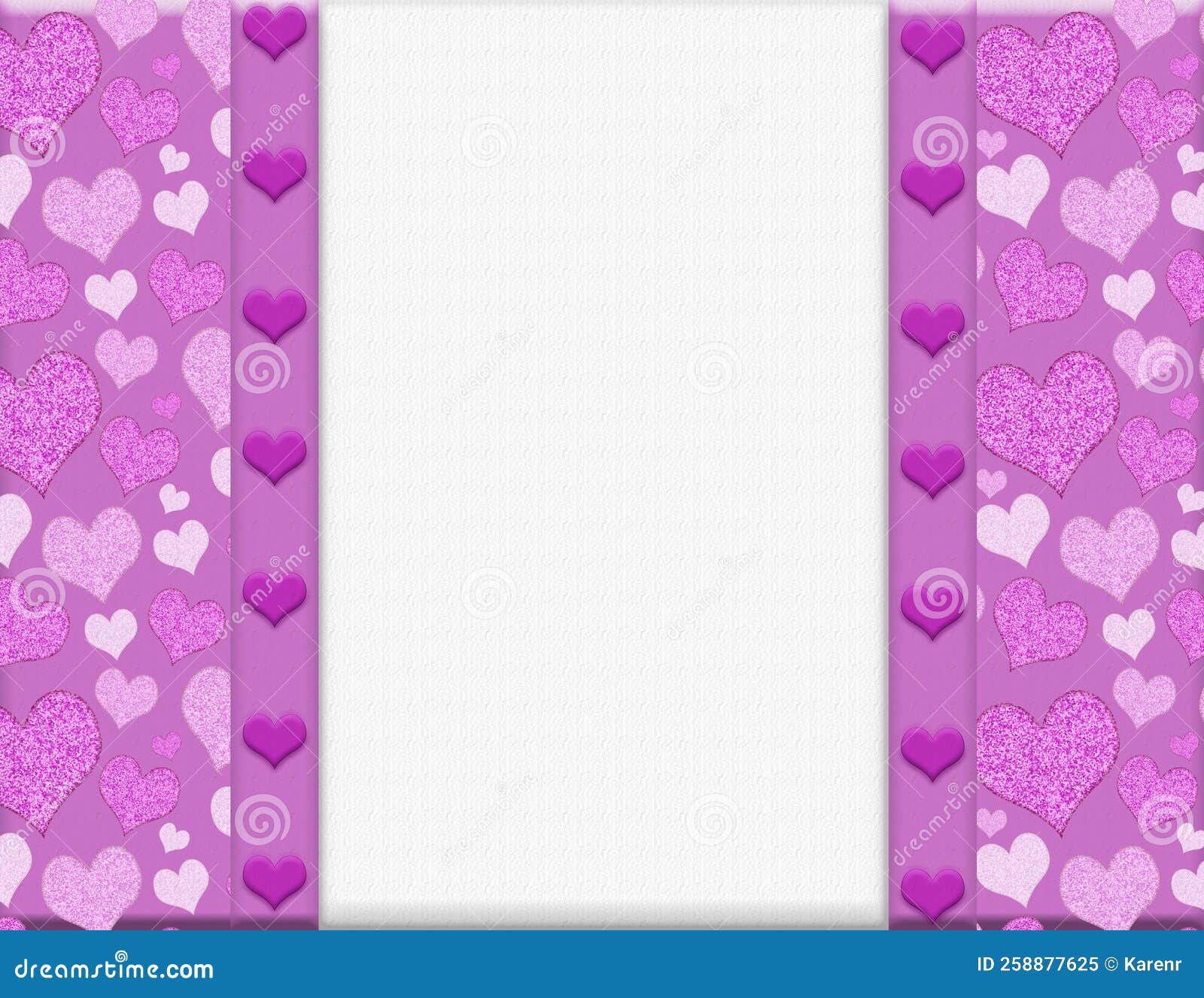 Love Border with Pink Heart on Pink Stock Illustration - Illustration ...