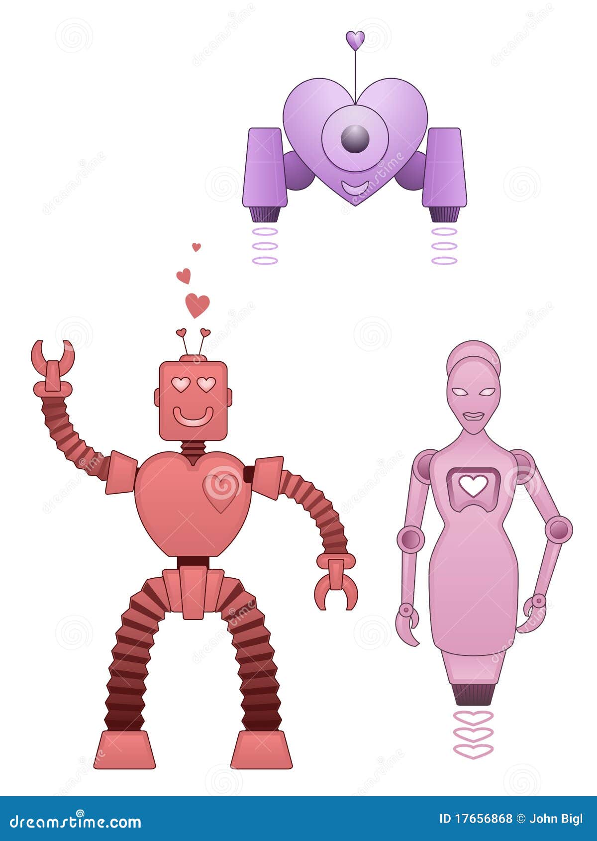 Love bots stock vector. Illustration of smile, comic - 17656868