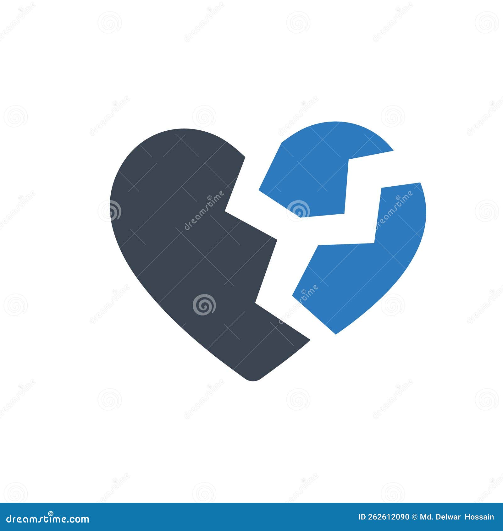 Love breakup icon stock vector. Illustration of breakup - 262612090