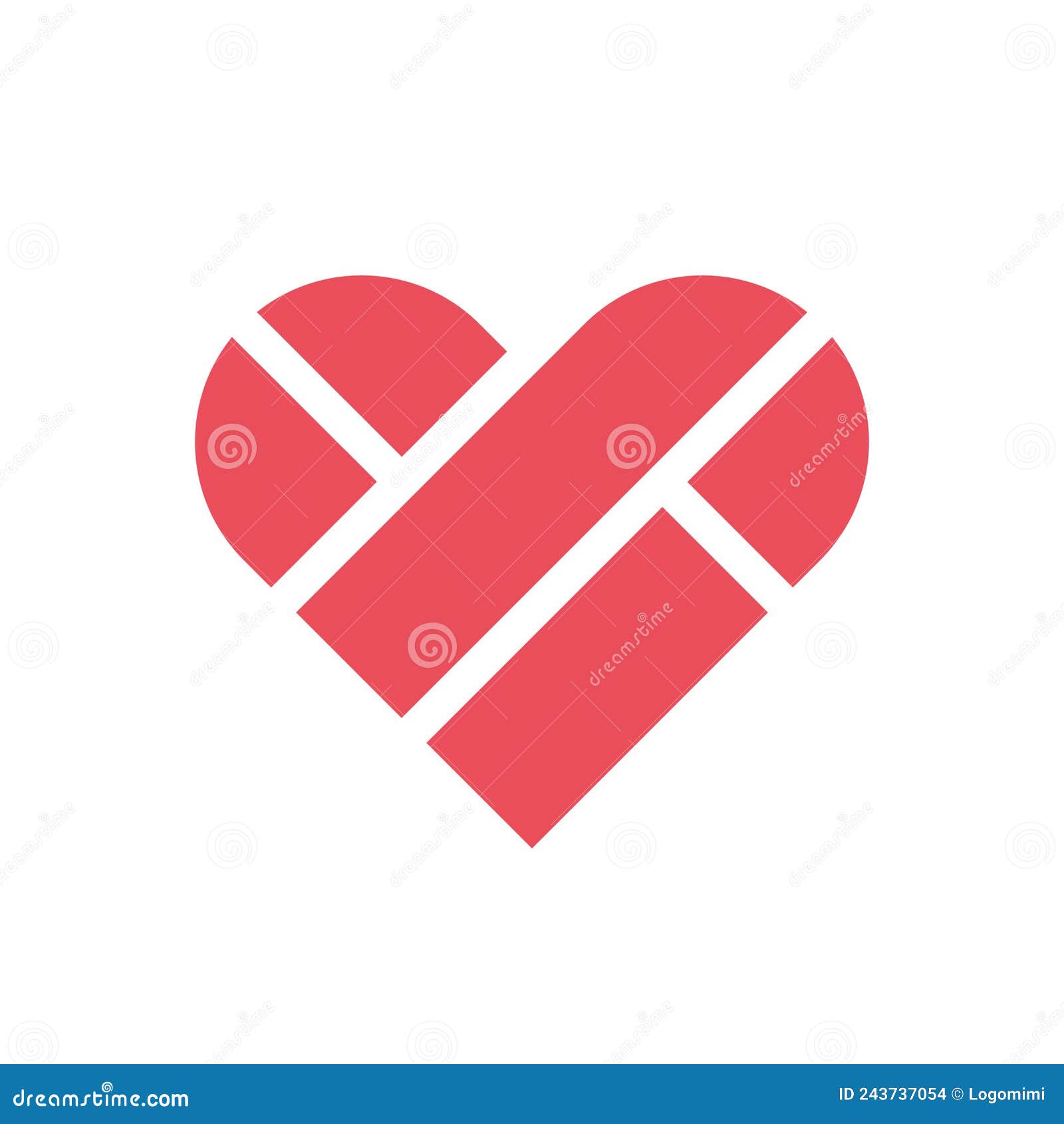 Love Bricks Logo Icon Vector Image, Brick Heart Symbol Illustration ...