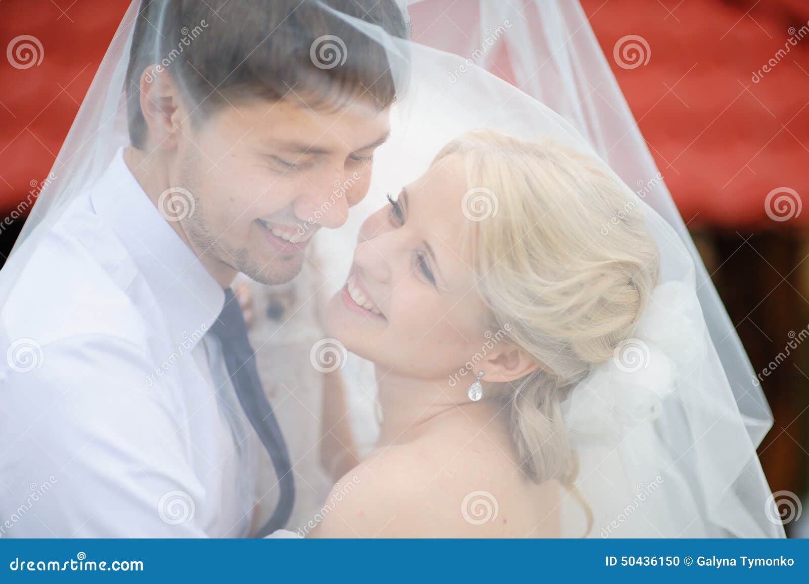 Love the Bride and Groom are Covered with a Veil Stock Photo - Image of ...