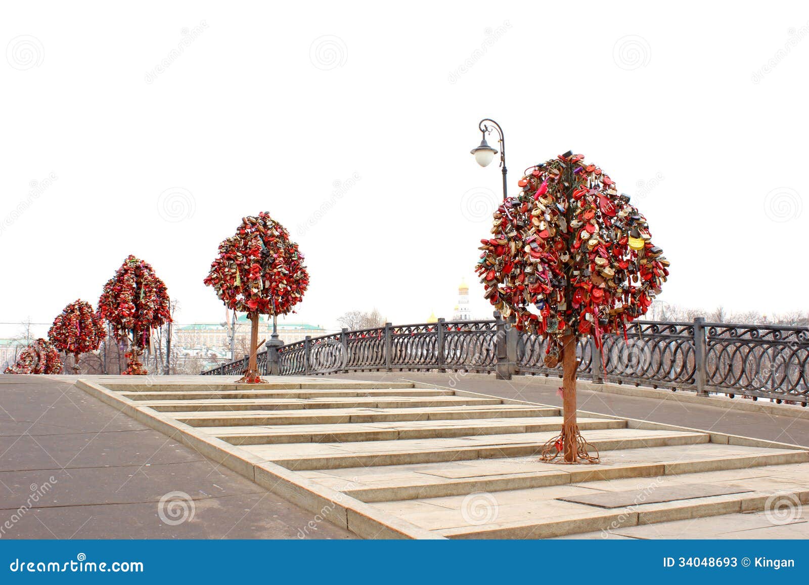 Love Bridge with Trees for Wedding of Locks Stock Image - Image of ...