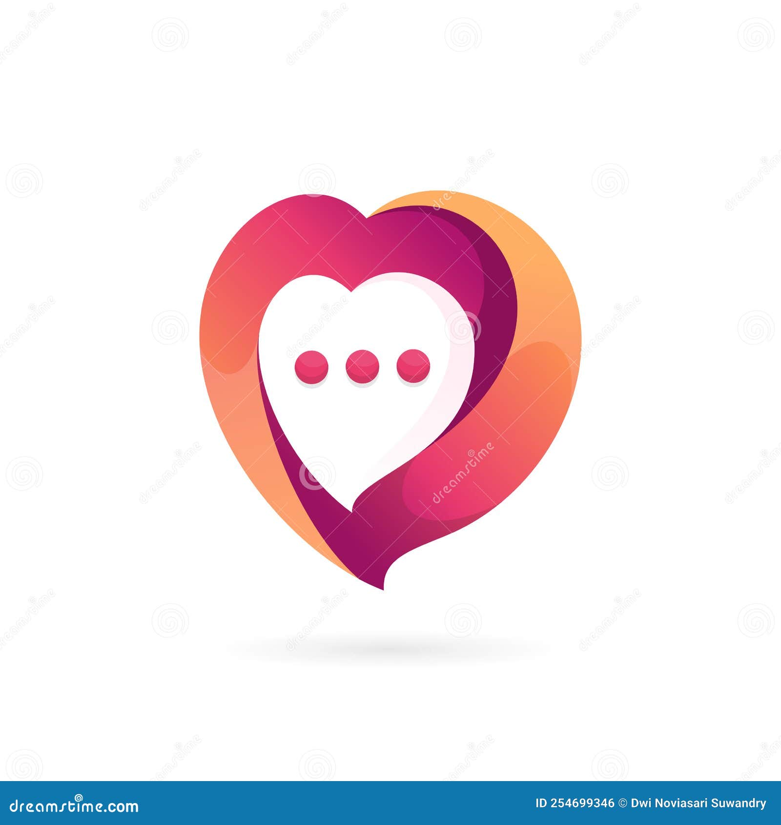 Heart Logo with Massages Combination Concept Stock Vector ...
