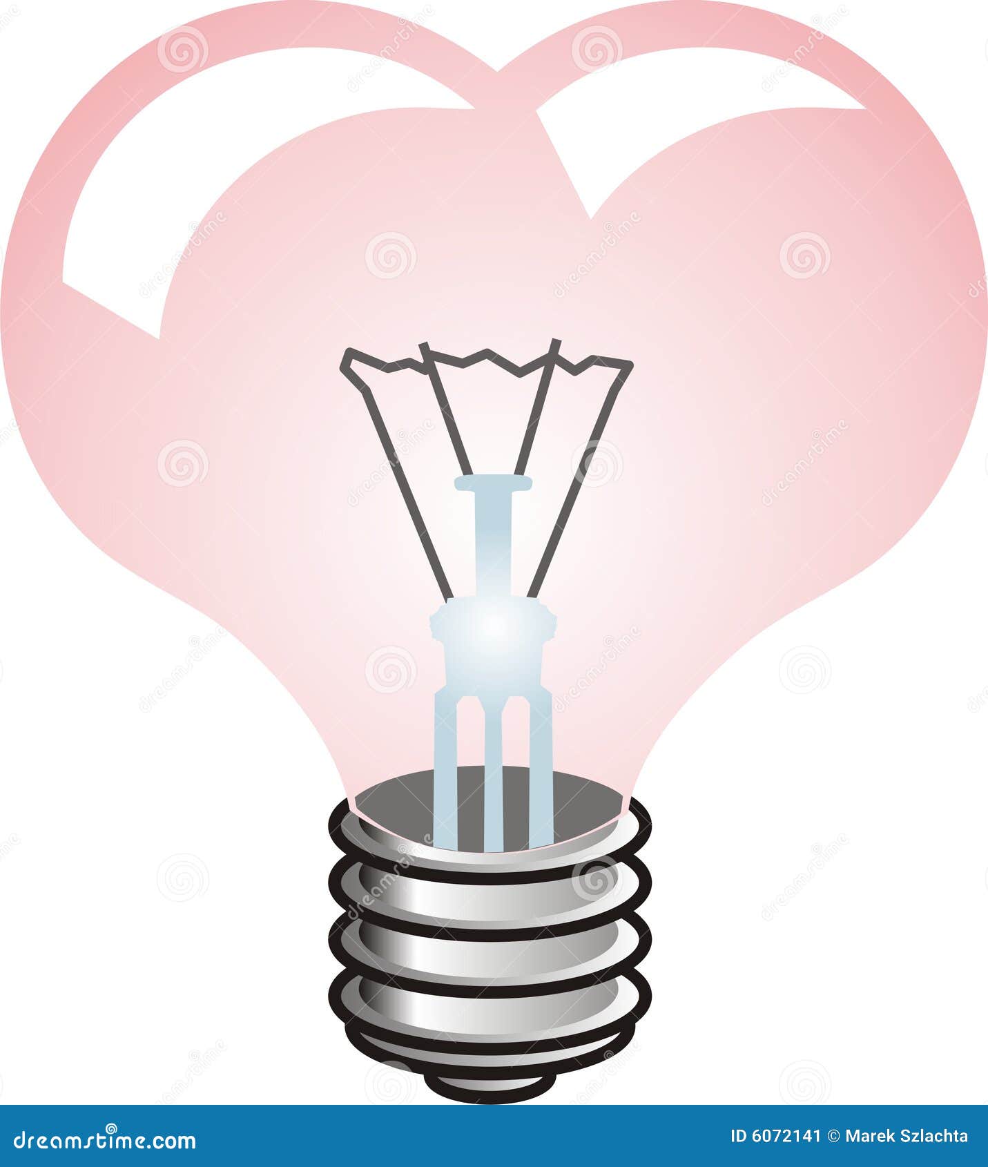 Love bulb stock vector. Illustration of shine, power, heart - 6072141