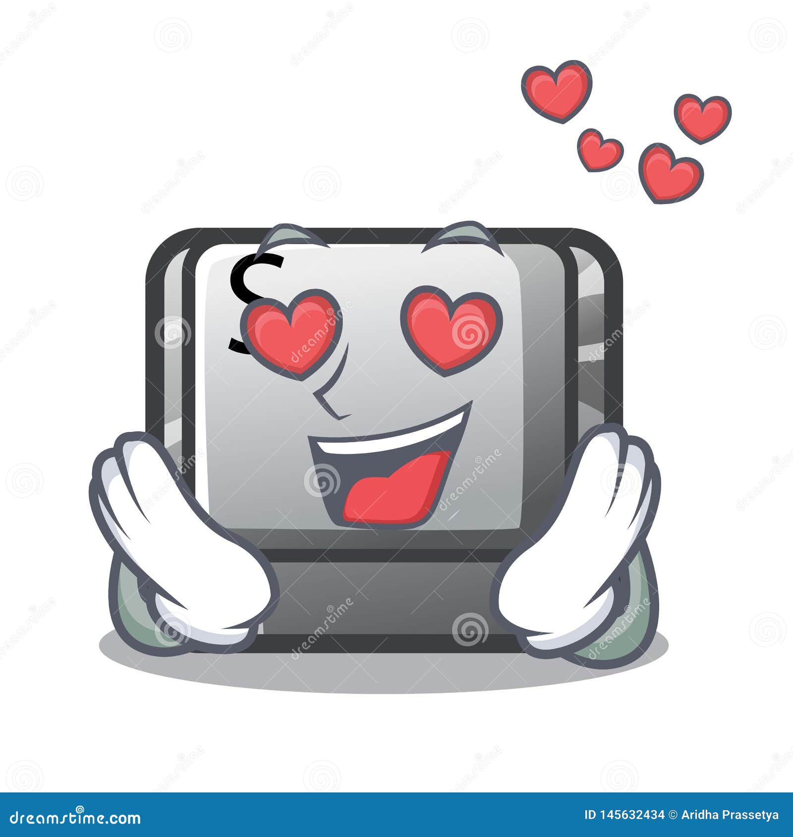 In Love Button S on a Computer Cartoon Stock Vector - Illustration of ...