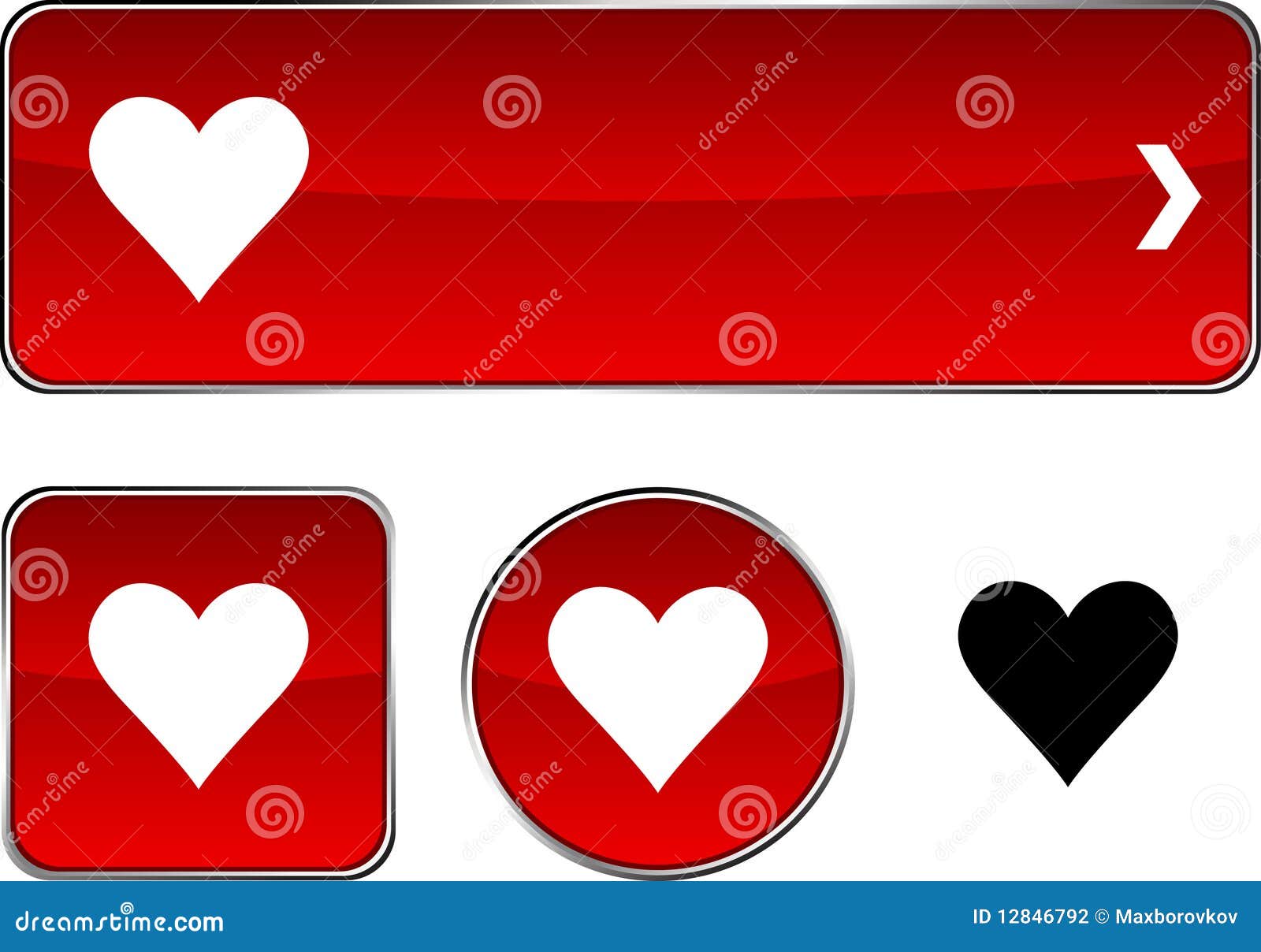Love button set. stock vector. Illustration of bright - 12846792