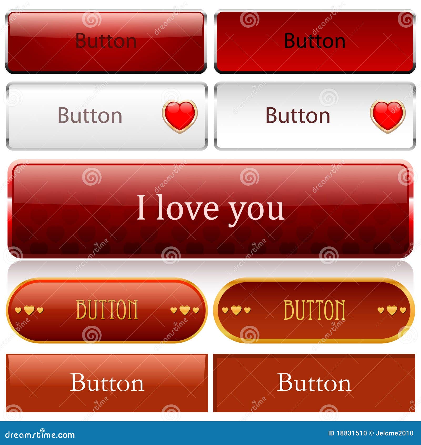 Love buttons stock vector. Illustration of style, internet - 18831510