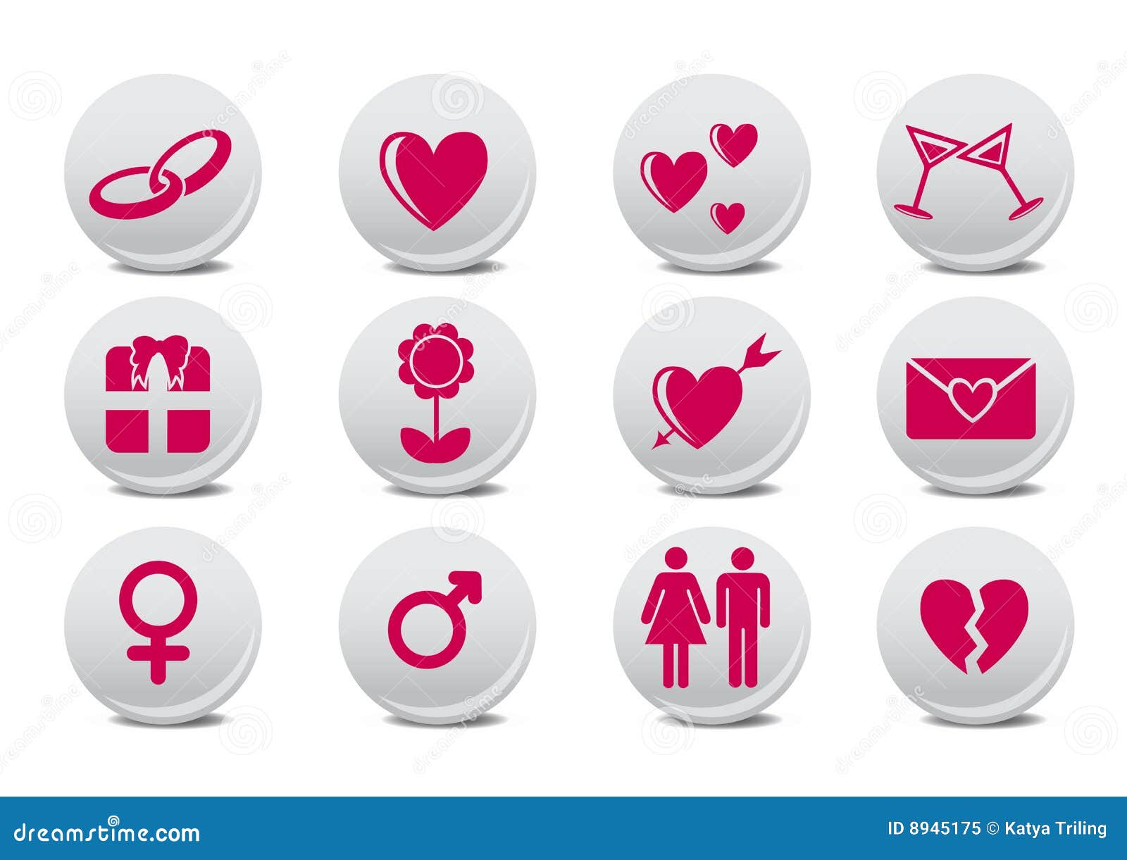 Love buttons stock vector. Illustration of honeymoon, dating - 8945175