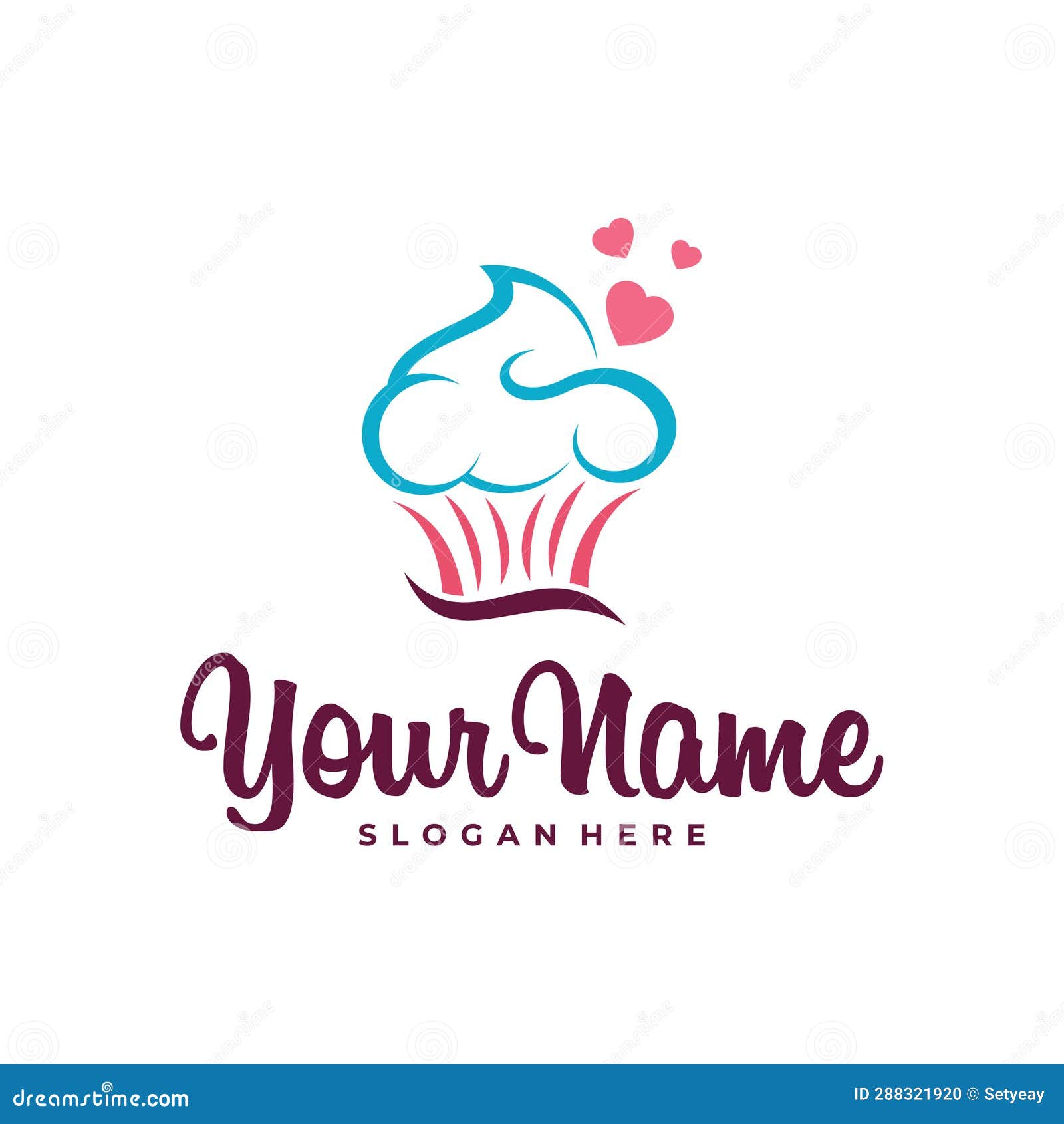 Love Cake Logo Design Vector. Icon Symbol Stock Vector - Illustration ...