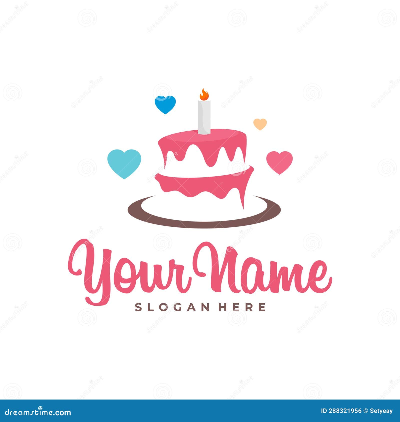 Love Cake Logo Design Vector. Icon Symbol Stock Vector - Illustration ...