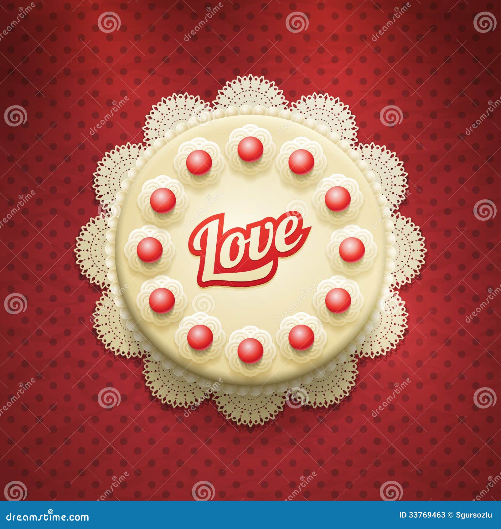 Love Cake stock vector. Illustration of congratulation - 33769463