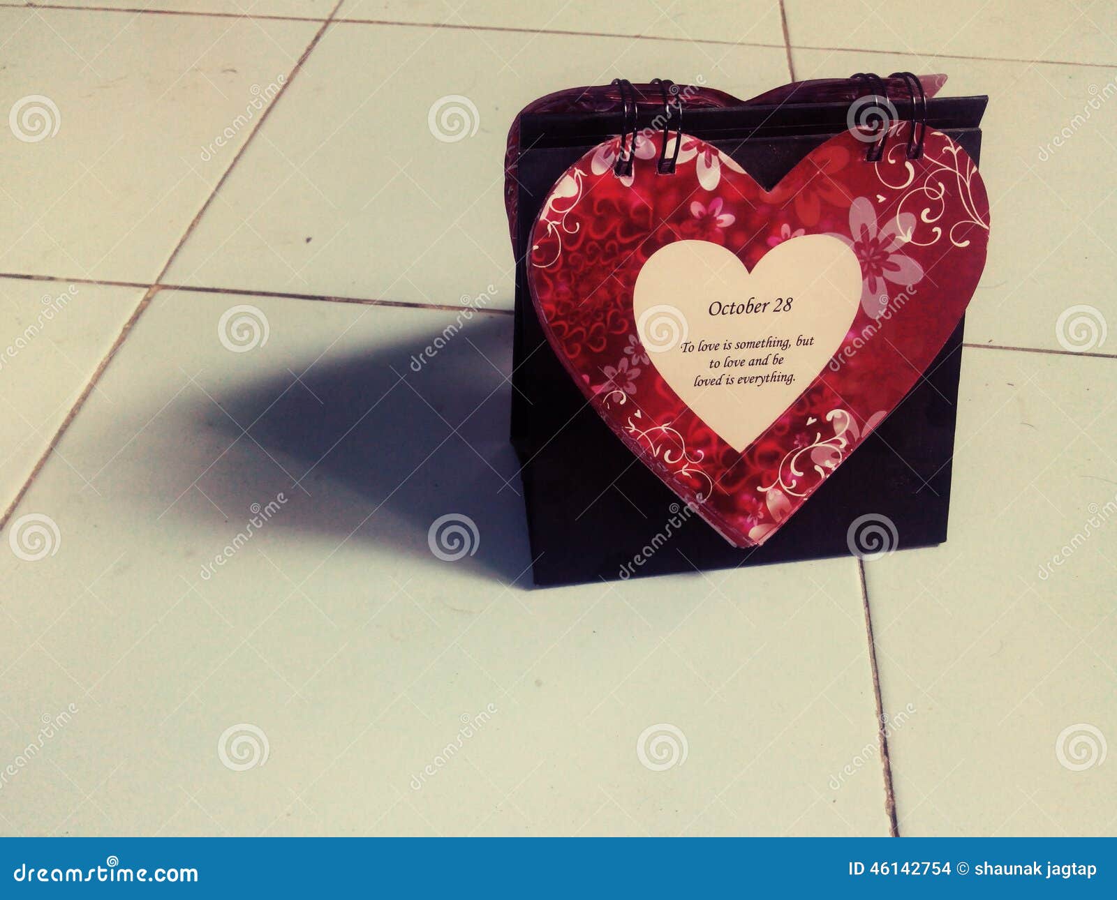 Love calendar with quote editorial stock image. Image of calendar ...