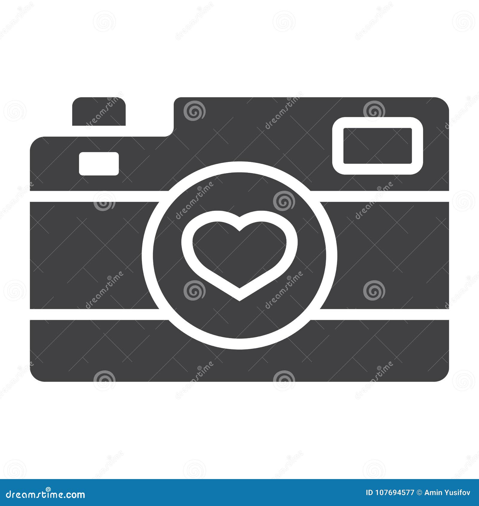 Love Camera Glyph Icon, Valentines Day Romantic Stock Vector ...