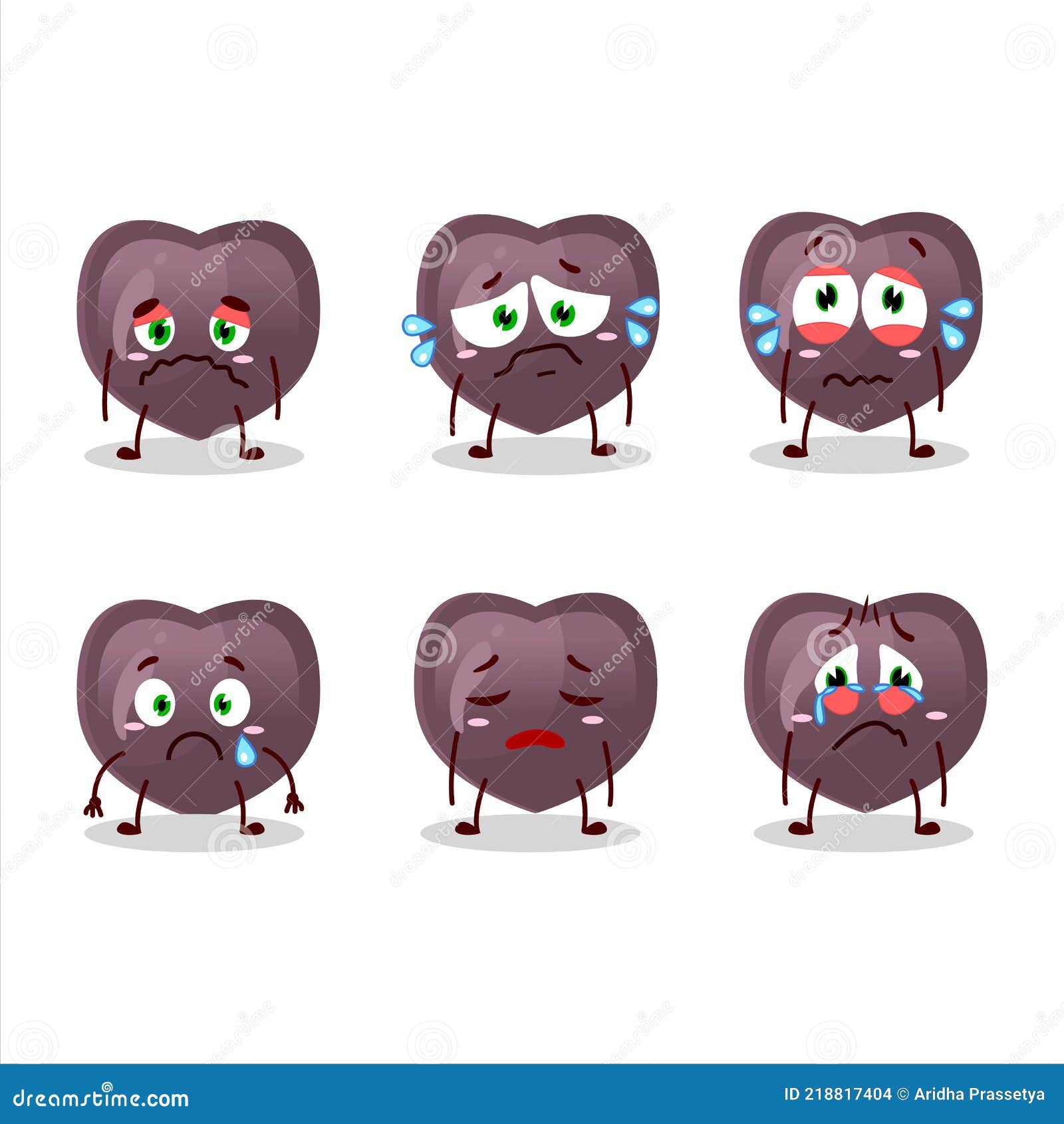 Love Candy Cartoon Character with Sad Expression Stock Vector ...