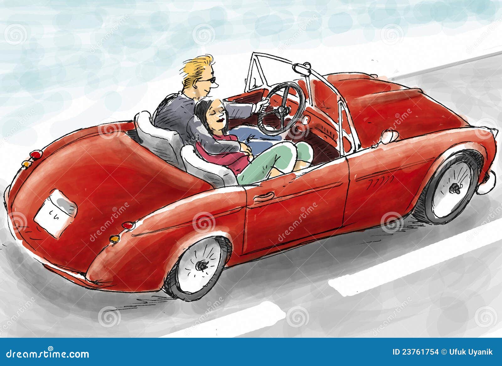 Love in the car stock illustration. Illustration of outdoor - 23761754