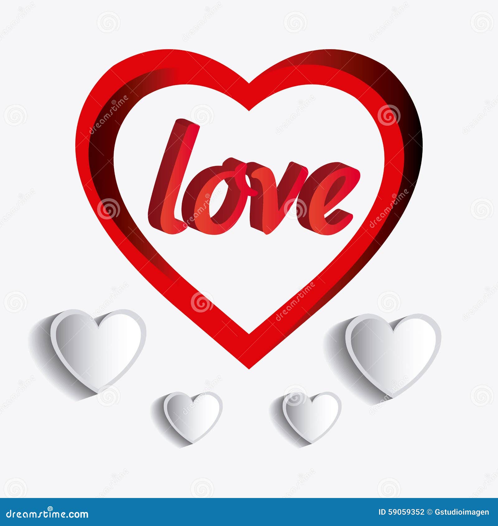 Love Card Design with Red Details. Stock Vector - Illustration of ...