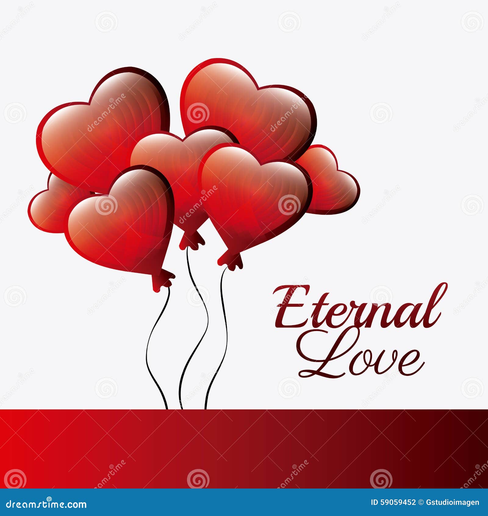 Love Card Design with Red Details. Stock Vector - Illustration of card ...