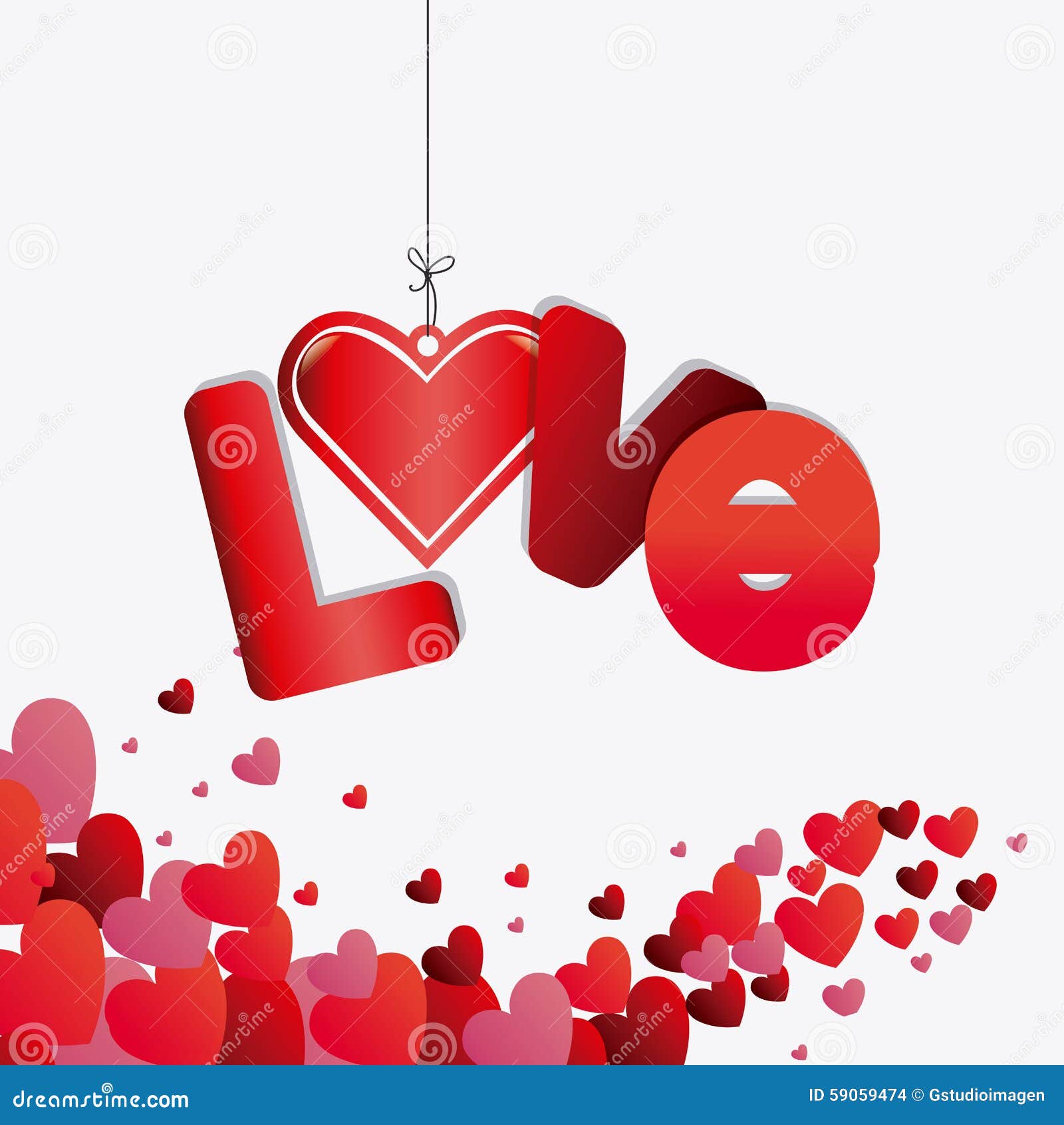 Love Card Design with Red Details. Stock Vector - Illustration of heart ...