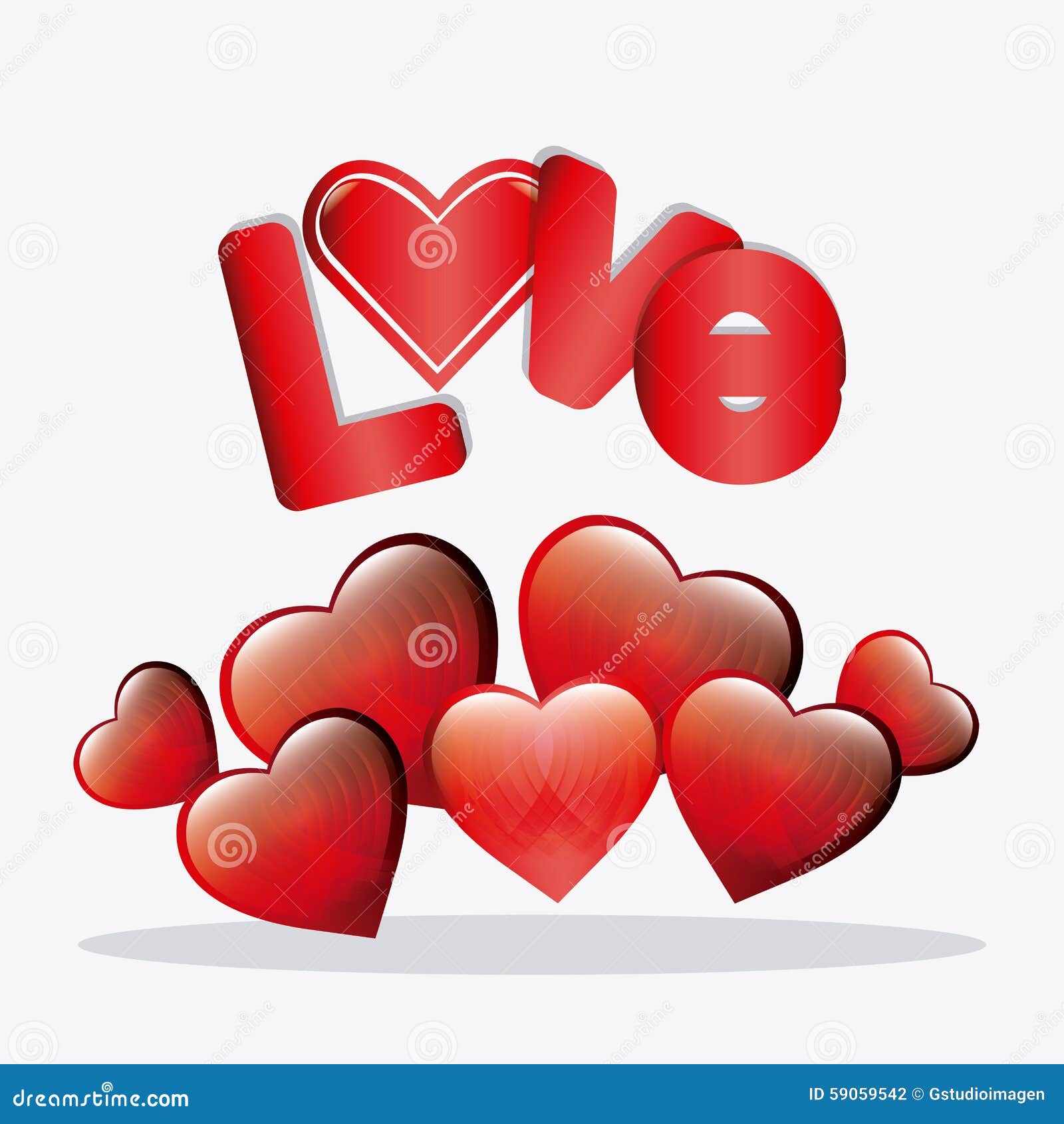 Love Card Design with Red Details. Stock Vector - Illustration of ...