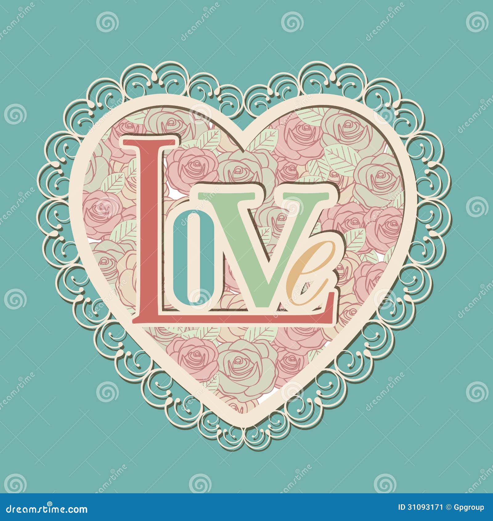 Love card stock vector. Illustration of lovely, greeting - 31093171