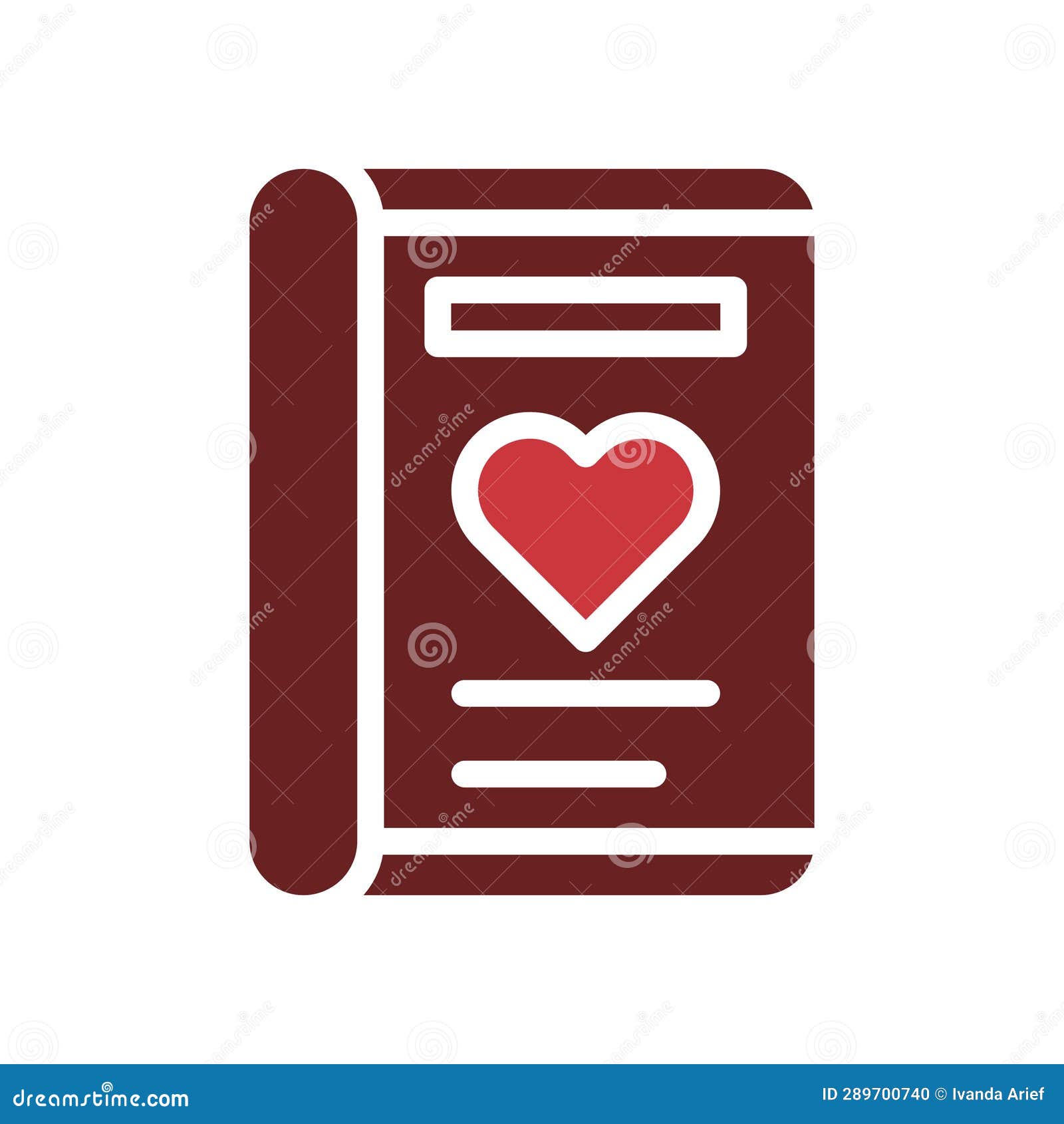 Love Card Icon Solid Brown Red Style Valentine Illustration Symbol ...
