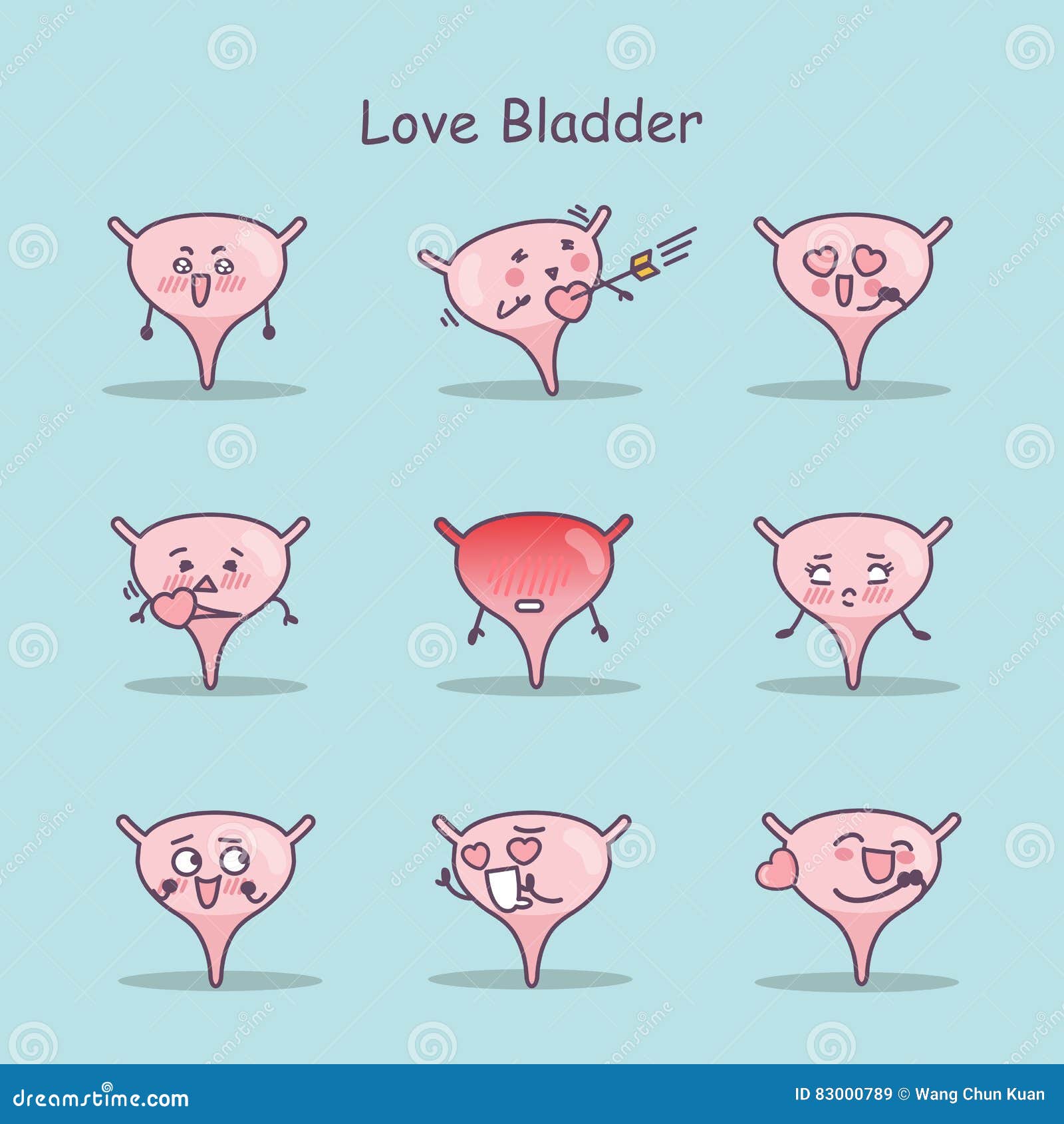 Love cartoon bladder stock vector. Illustration of examining - 83000789