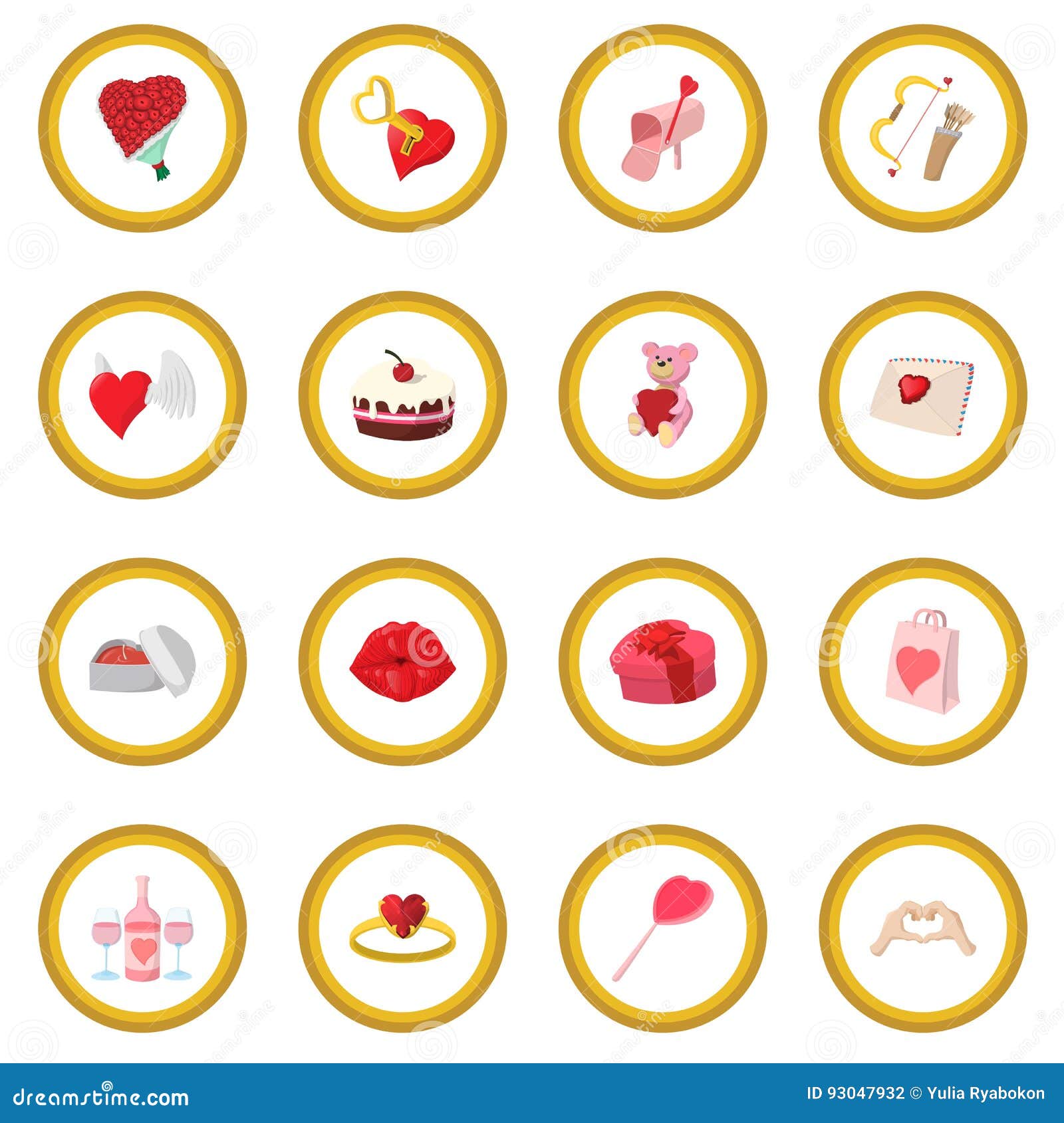 Love cartoon icon circle stock vector. Illustration of heart - 93047932