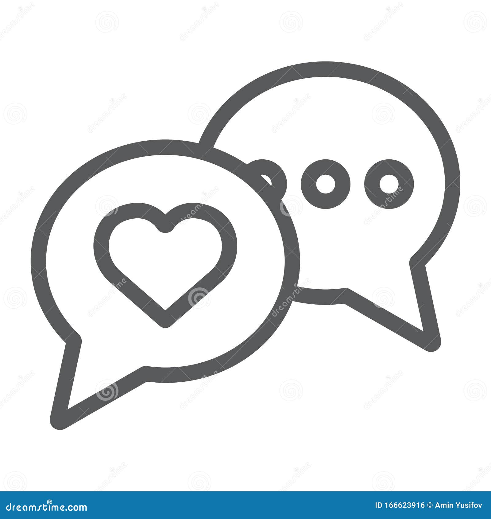 Love Chat Line Icon, Valentine and Holiday, Speech Bubble Message Sign ...