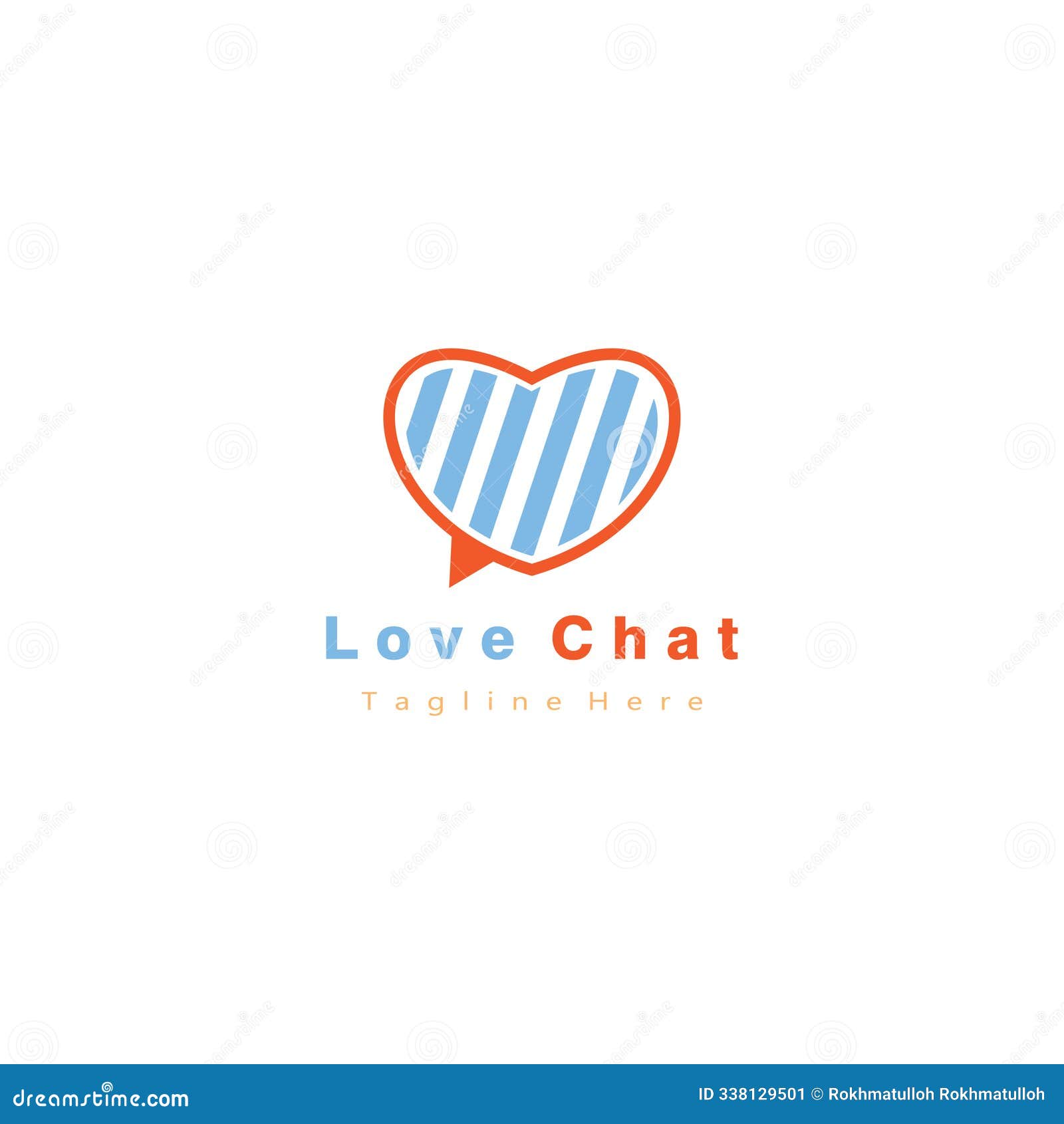 Love Chat Logo Design Template Vector Illustration Line Stock ...
