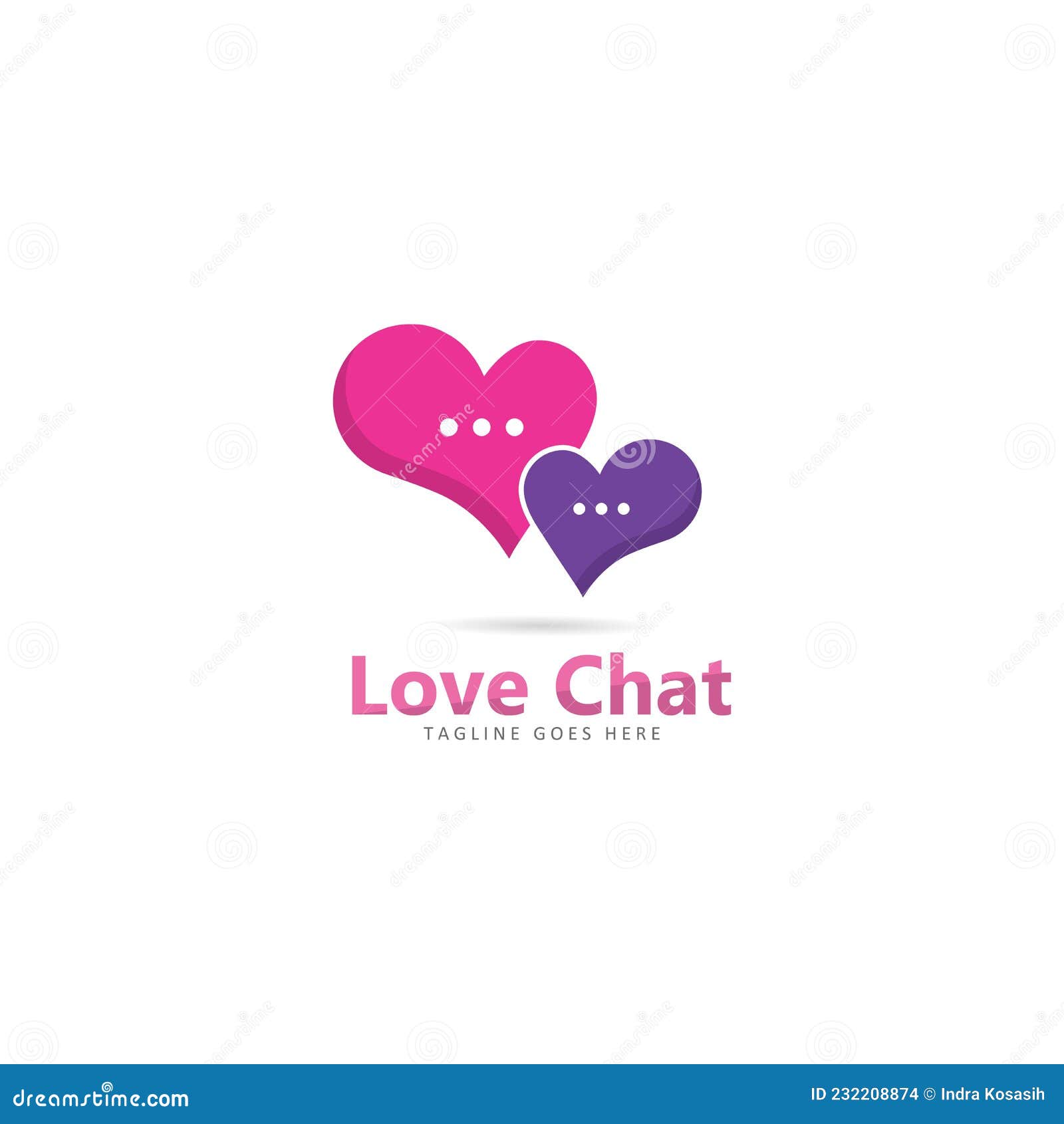Love Chat Logo Vector Icon Illustration Stock Vector - Illustration of ...