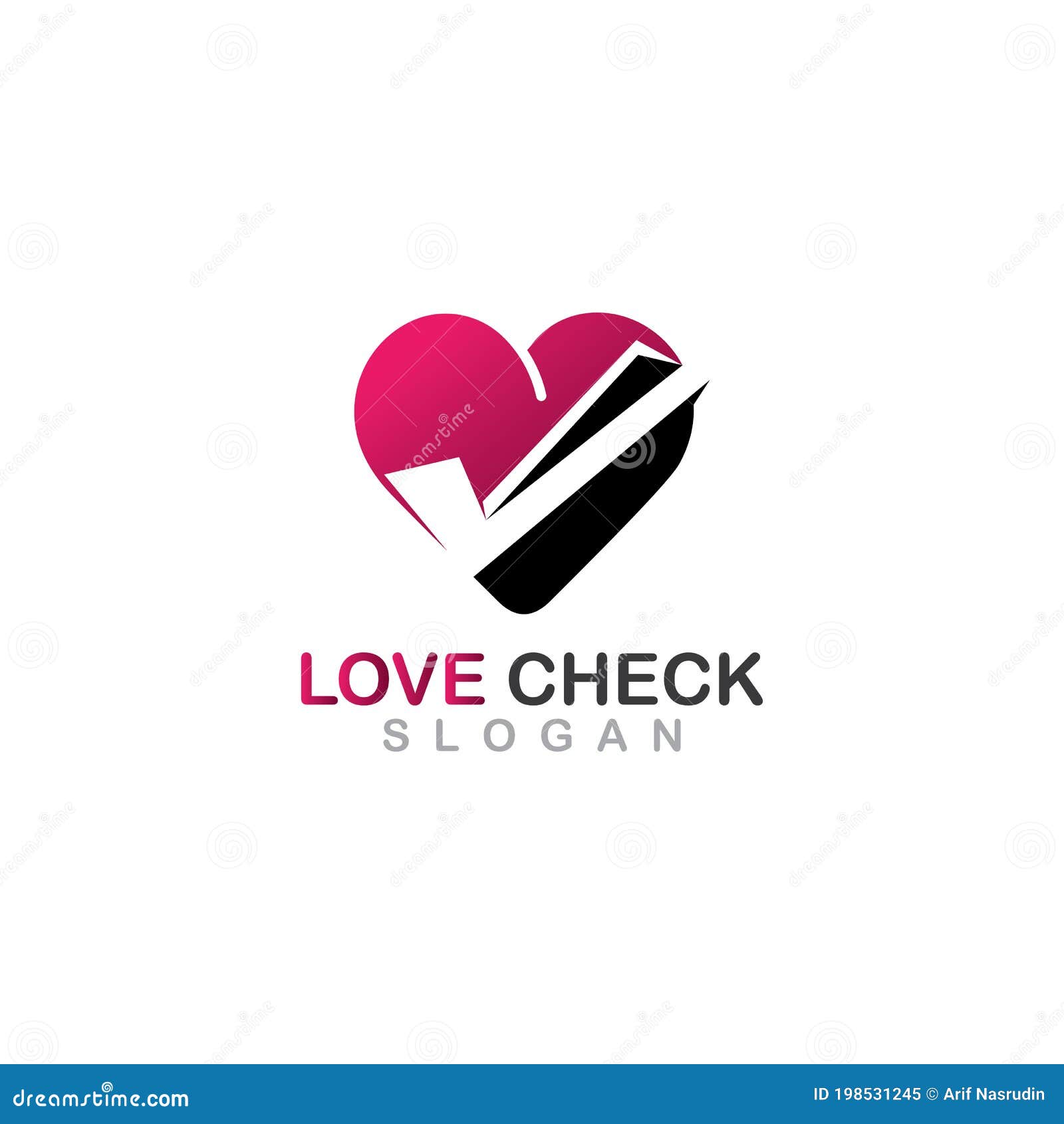 Love Check Combination Logo Symbol Design Concept Illustration Stock ...