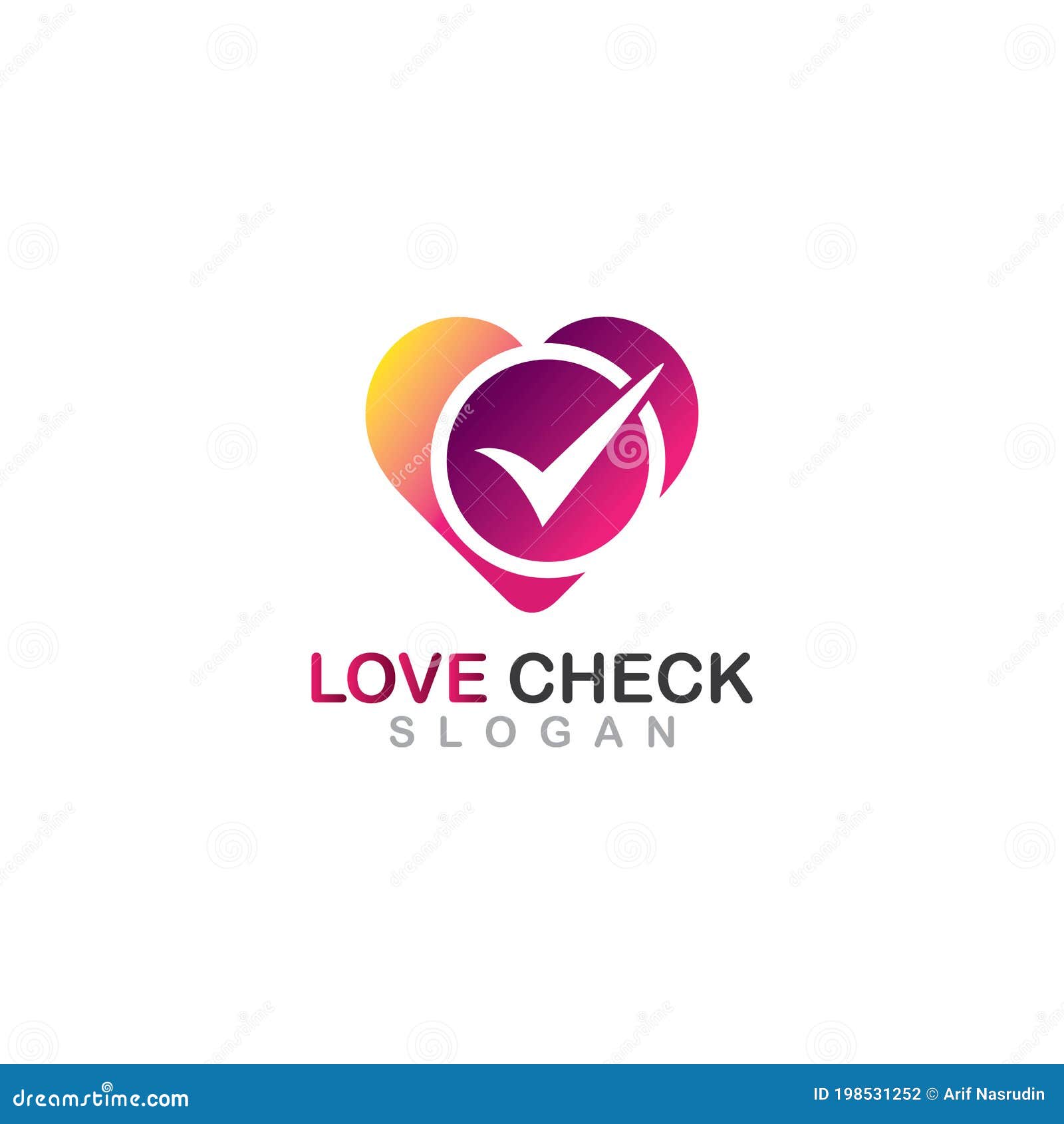 Love Check Combination Logo Symbol Design Concept Illustration Stock ...