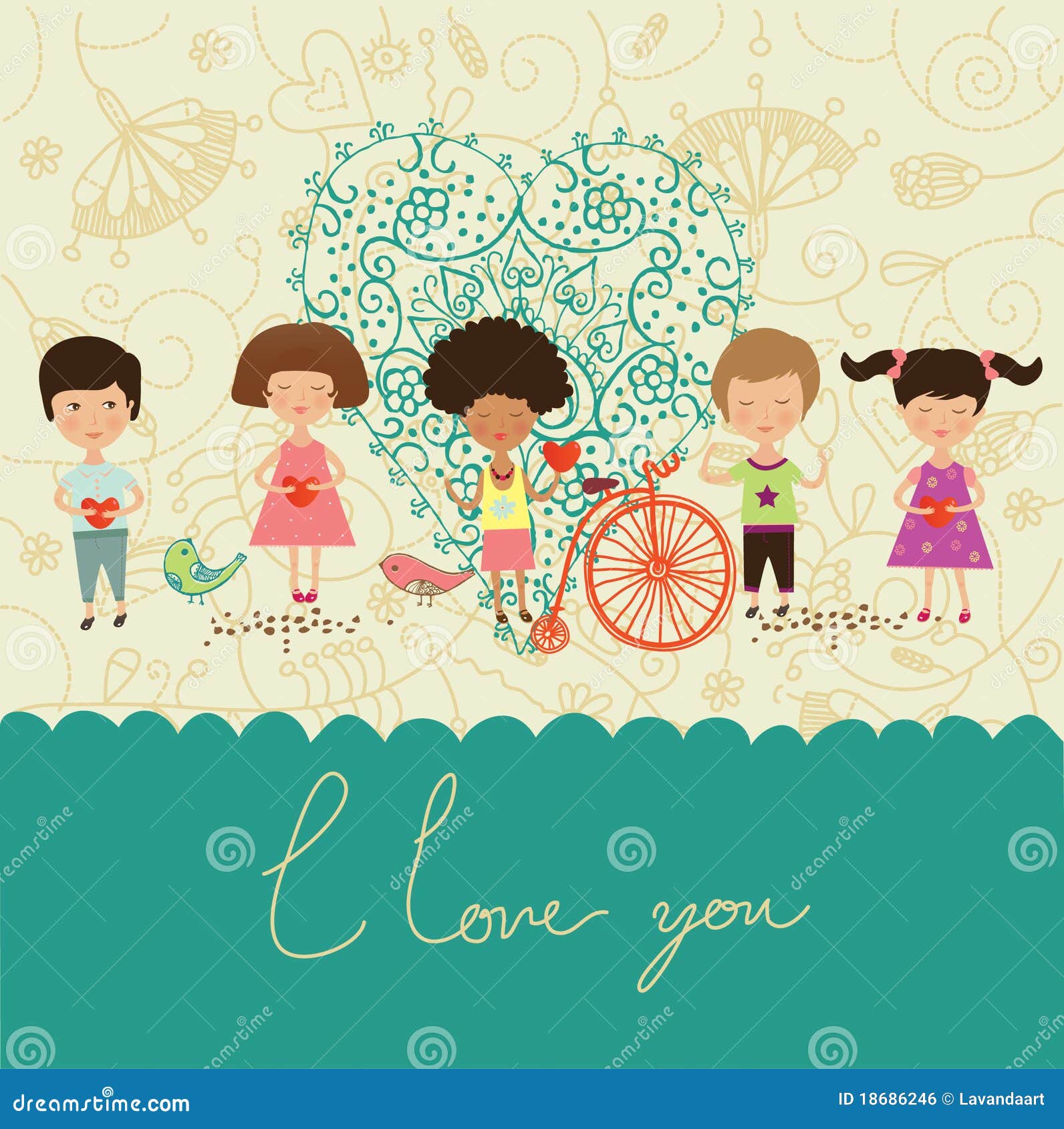 Love the Children Background Stock Illustration - Illustration of ...