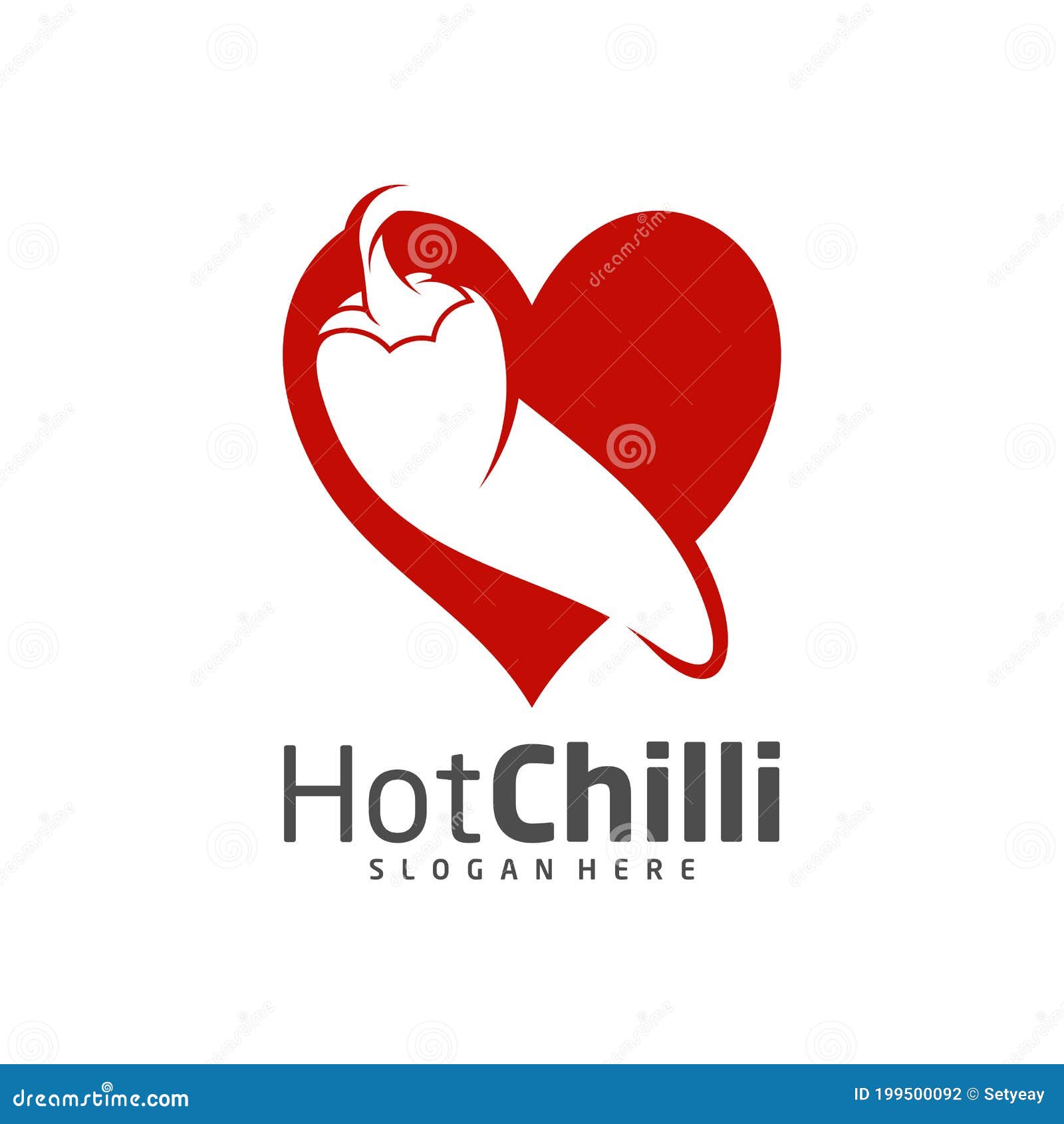 Love Chili Logo Design Vector Template, Red Chili Illustration, Symbol ...