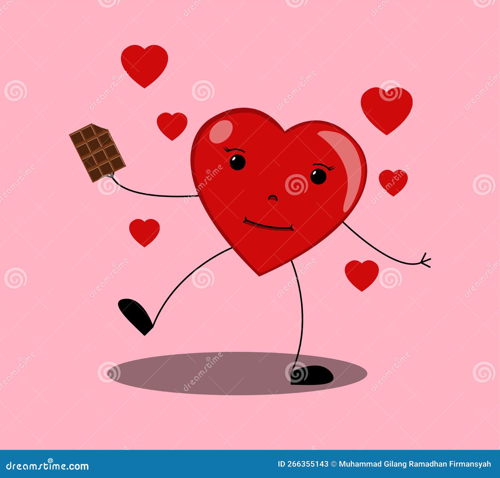Love Character Giving Valentine Chocolate Stock Vector - Illustration ...