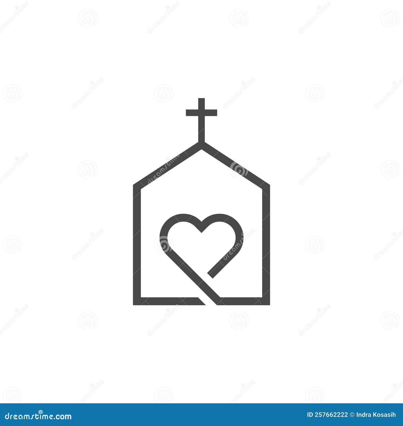 Love Church Logo Vector Simple Illustration Stock Vector - Illustration ...