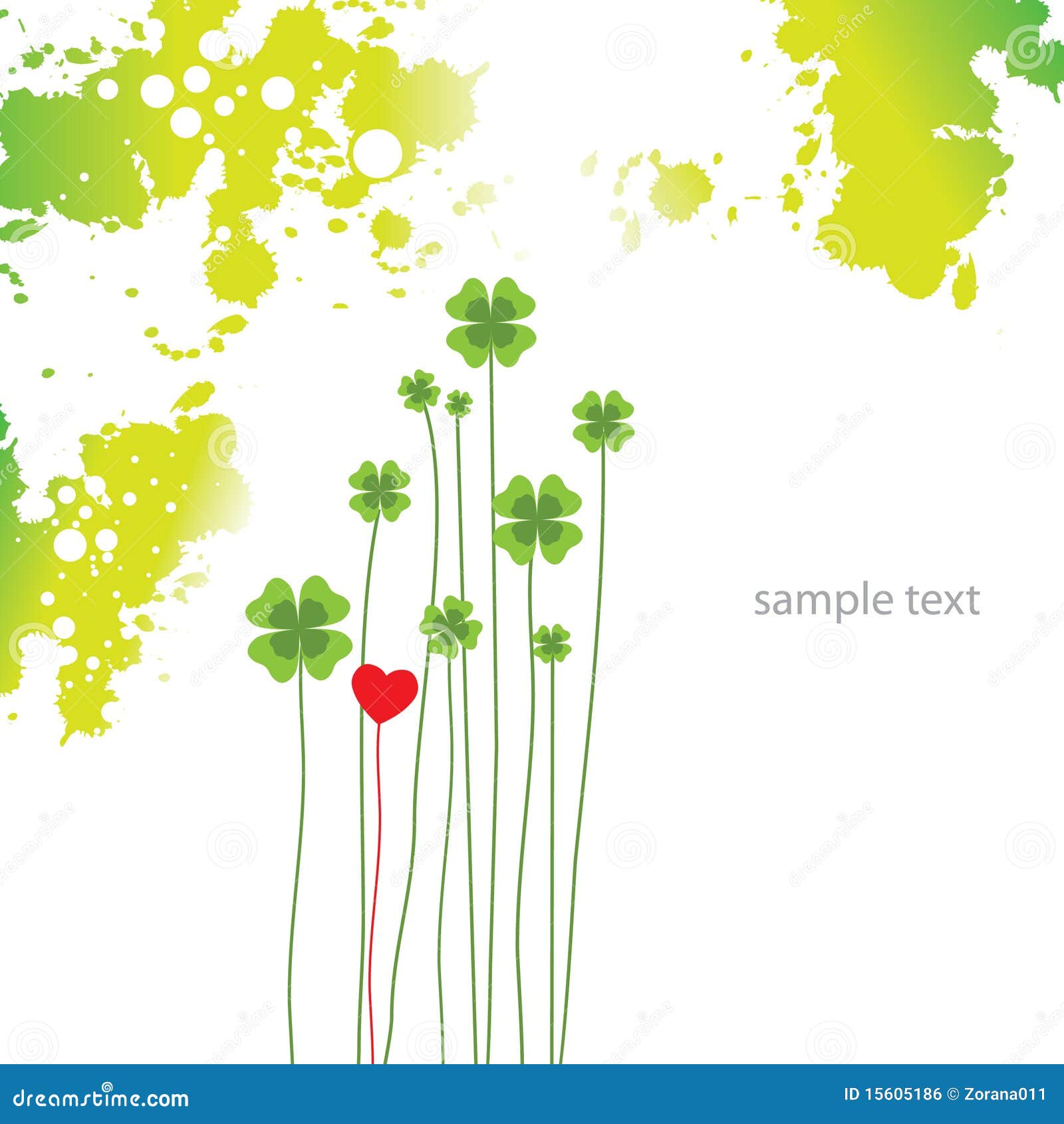 Love clover card stock vector. Illustration of march - 15605186