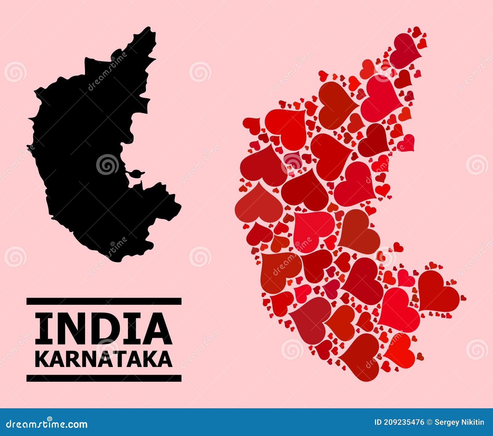 Dot Pattern Map Of Karnataka State Vector Illustration | CartoonDealer ...