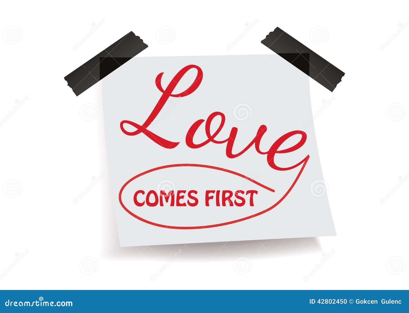 Love comes first stock vector. Illustration of scotch - 42802450