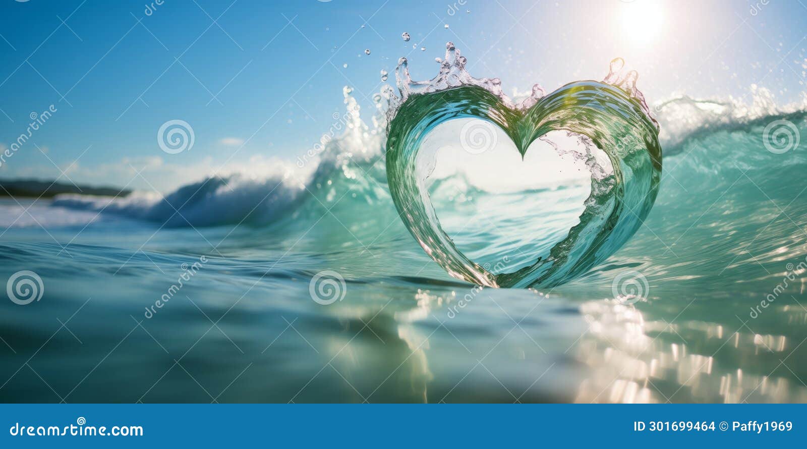 Love Concept. Heart Shape Created by Two Ocean Waves. Stock Photo ...