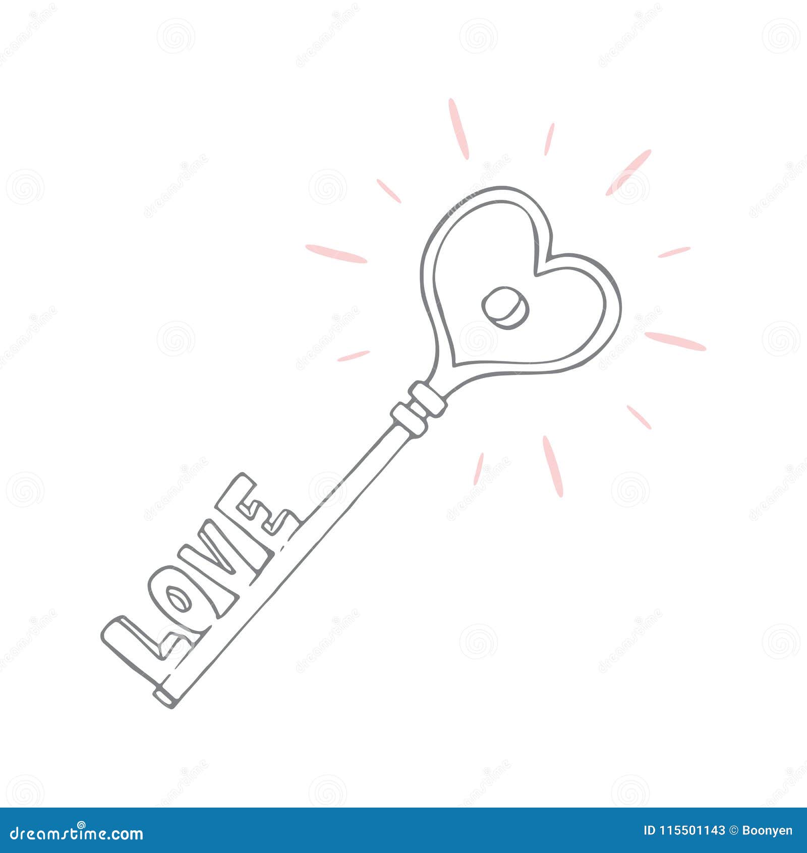 Love Concept, Heart Shaped Key, Vector Illustration Stock Vector ...