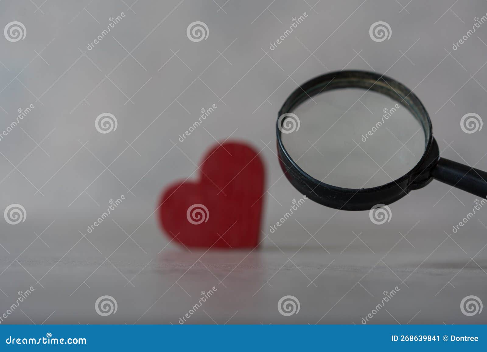 Love Concept with Red Heart Object with Magnifying Glass Stock Image ...
