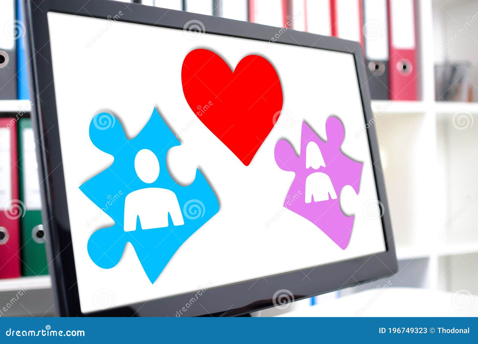 Love Concept on a Computer Screen Stock Image - Image of lovers ...