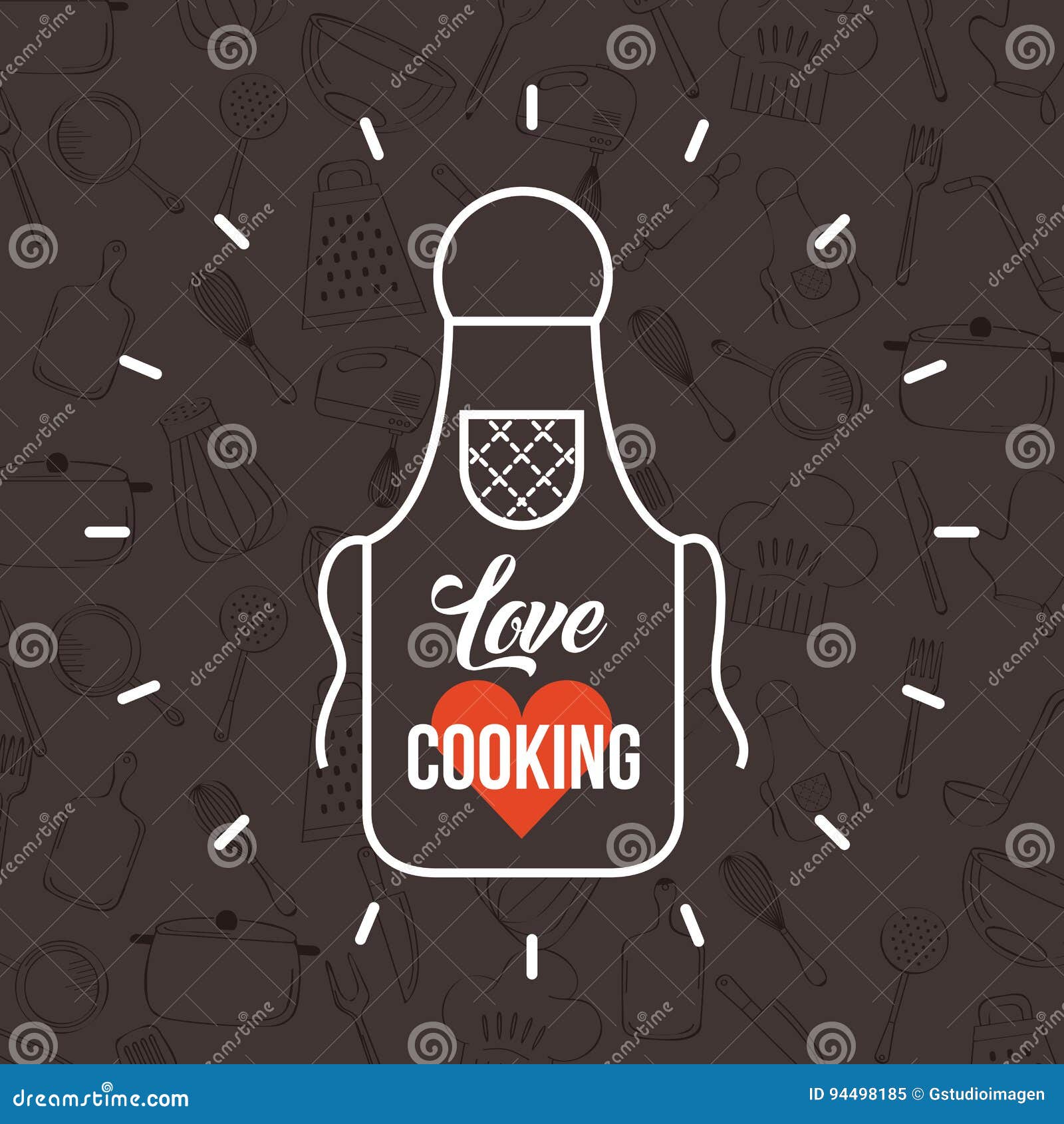 Love cooking flat stock vector. Illustration of table - 94498185